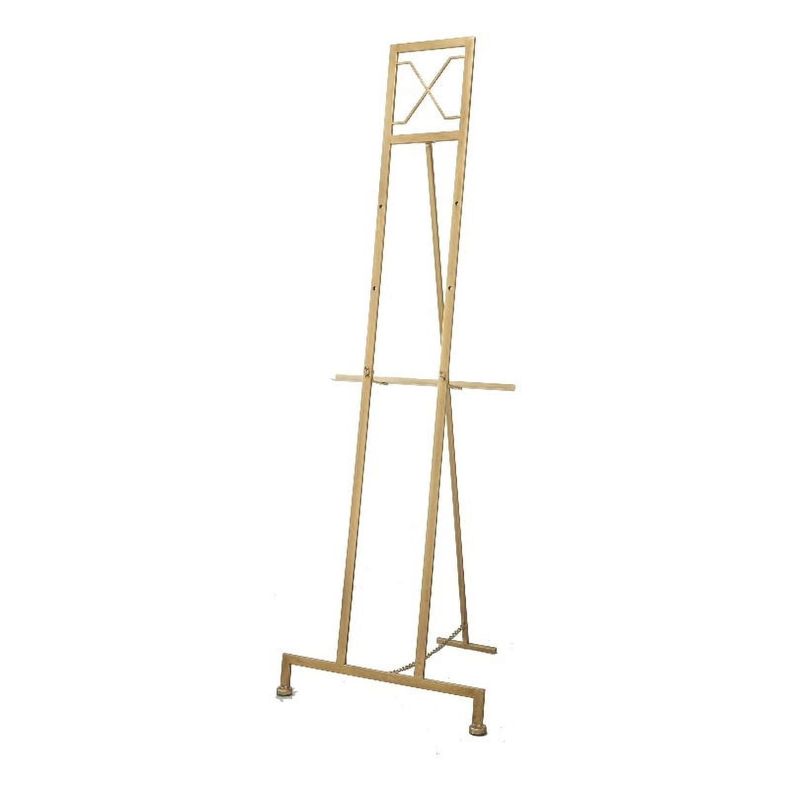 Benjara 70 Inch Easel Stand, Gold Iron Frame, Free Standing, Large ...
