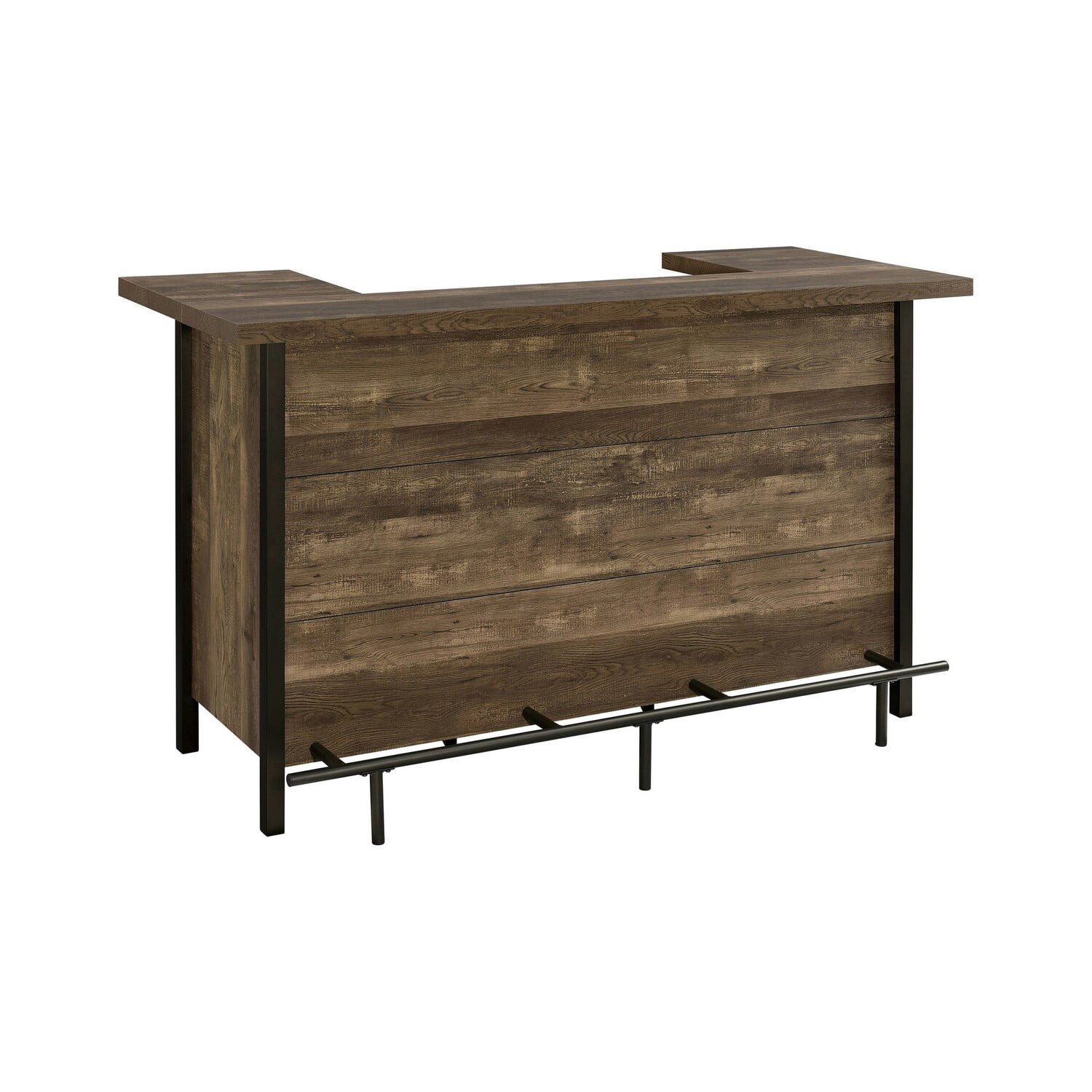 71 Inch Rectangular Home Bar Serving Unit Storage Shelves 2 Tiers Brown ...