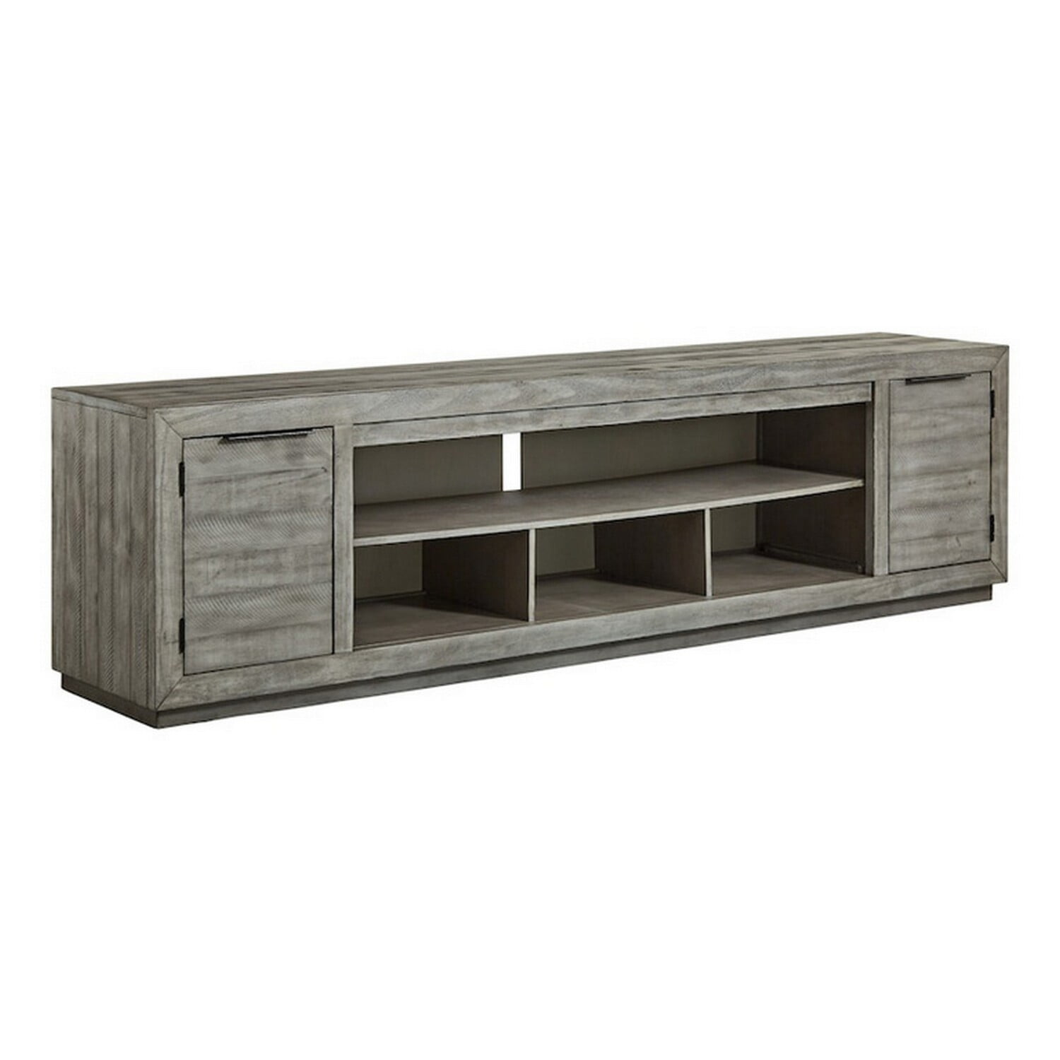 Benjara 92 Inch Modern TV Entertainment Media Center Console, 3 Cubbies ...