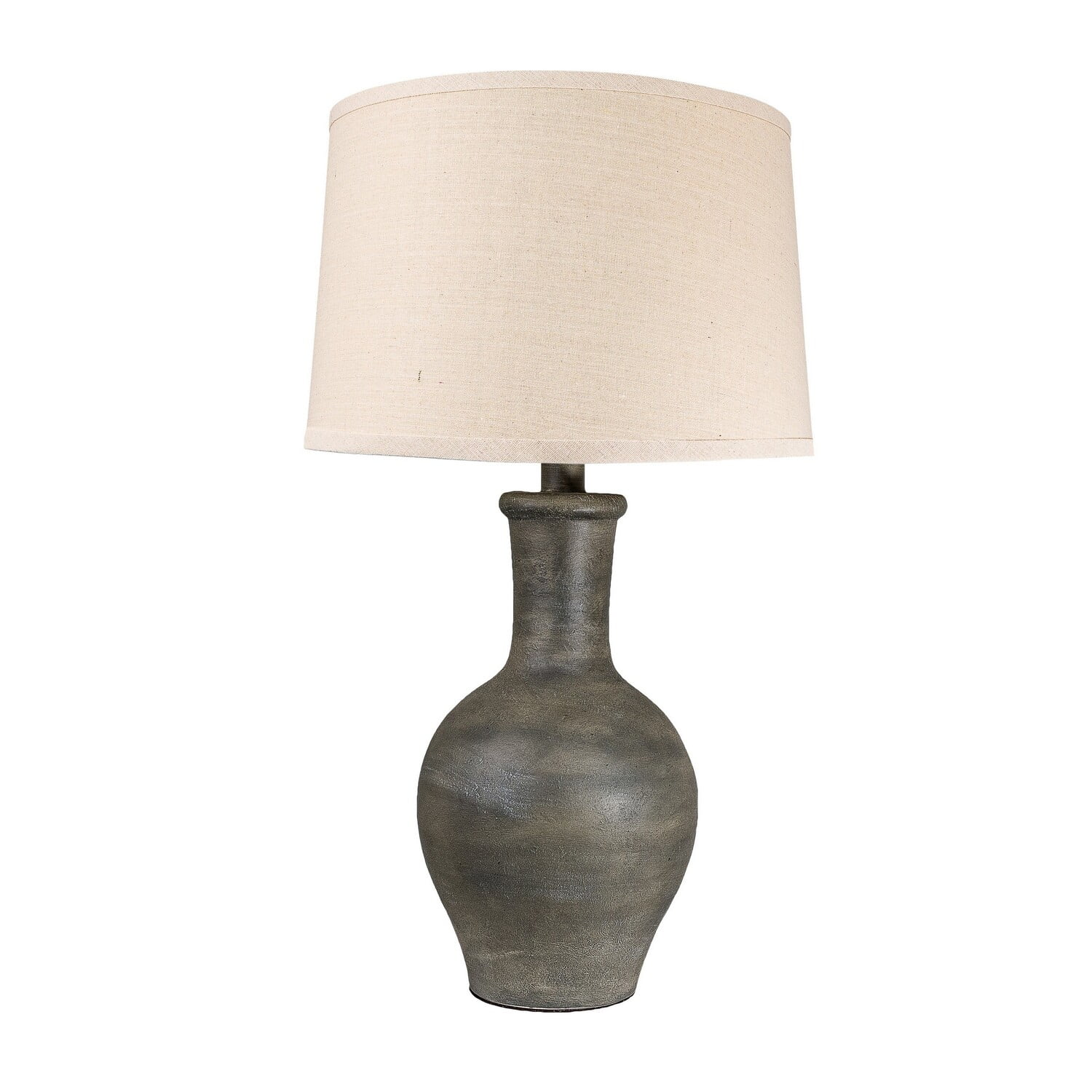 Aine 29 Inch Hydrocal Table Lamp, Drum Shade, Urn Shaped Base, Aged ...