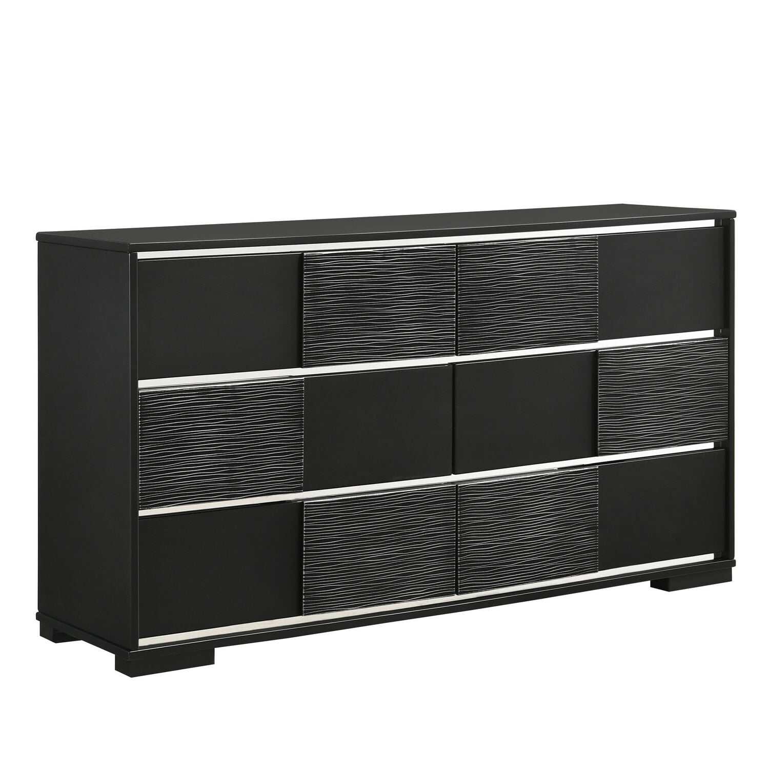 BenJara BM280474 63 in. Reza 6 Drawers Metal Trim Felt Lined Modern ...