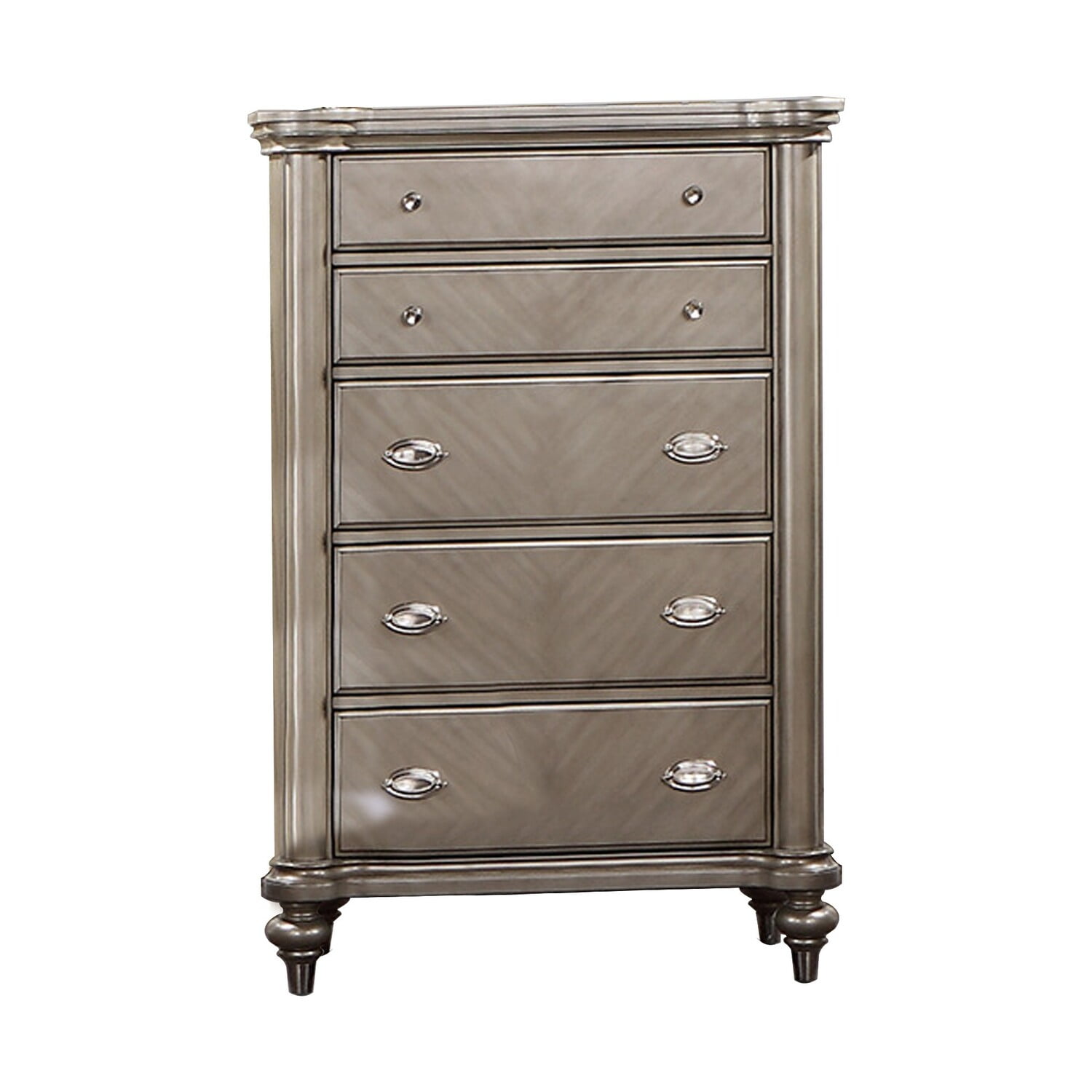 BenJara BM284302 56 in. Ada Pine Wood Chevron Pattern 5 Drawer Tall ...