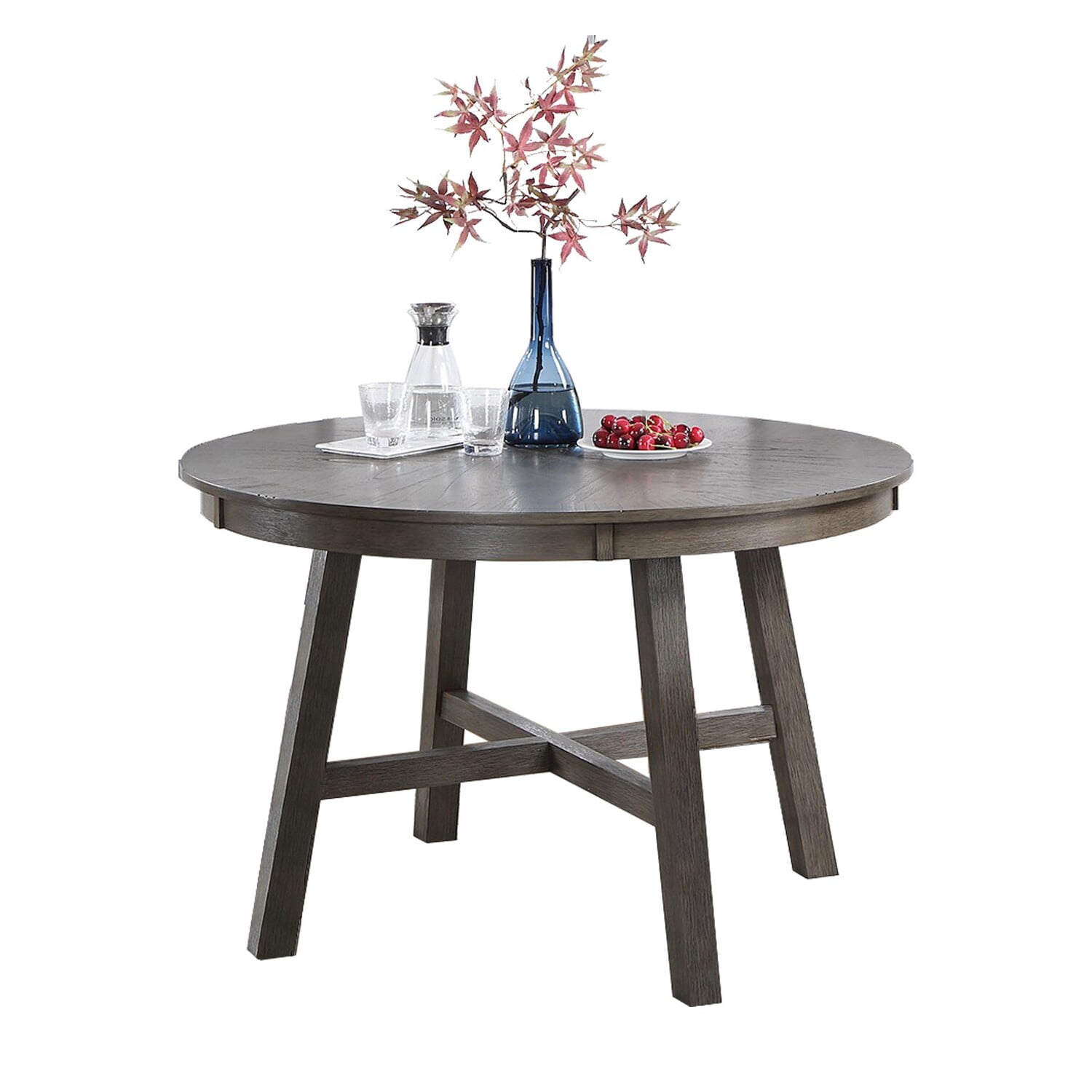 BenJara BM284314 48 in. Lexi Rubberwood Classic Minimalist Round Dining ...