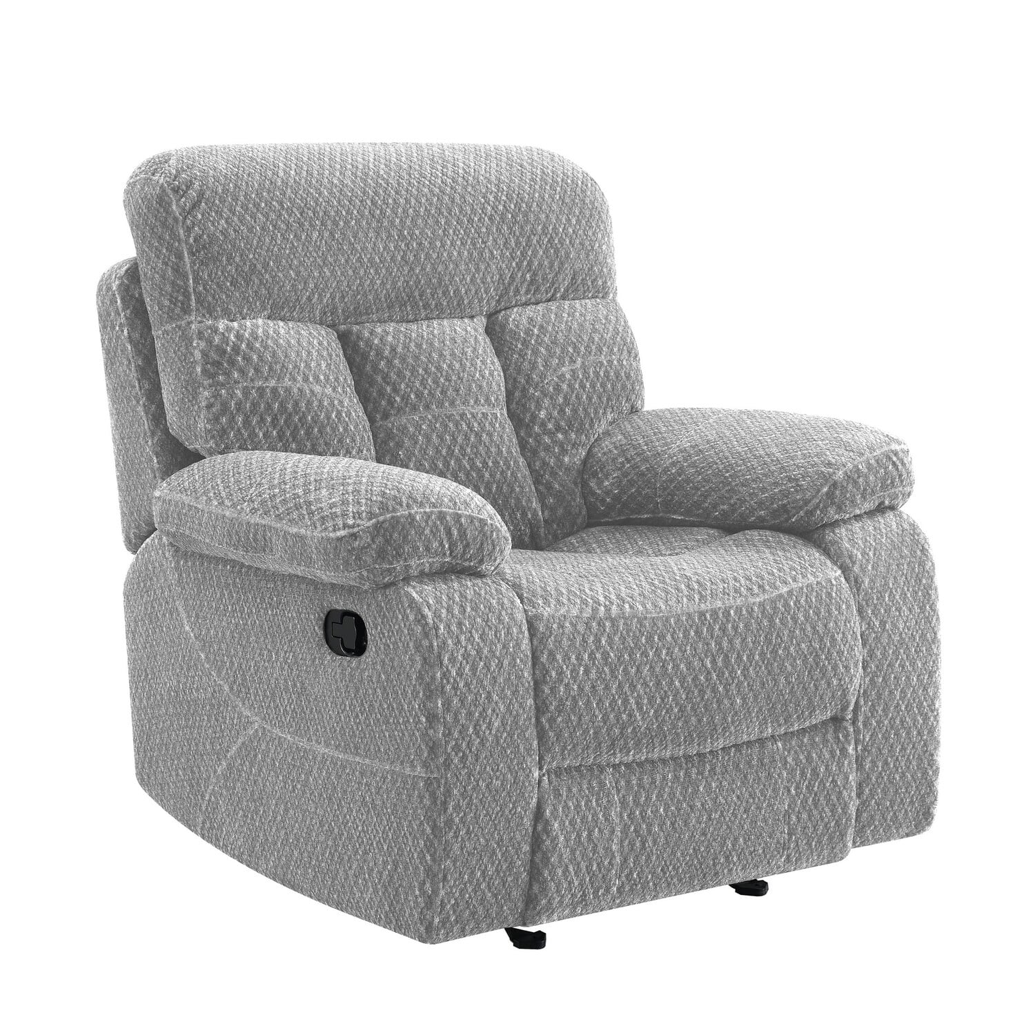 BenJara BM306729 41 in. Charl Plush Tufted Backrests Powered Recliner Armchair, Light Gray ...