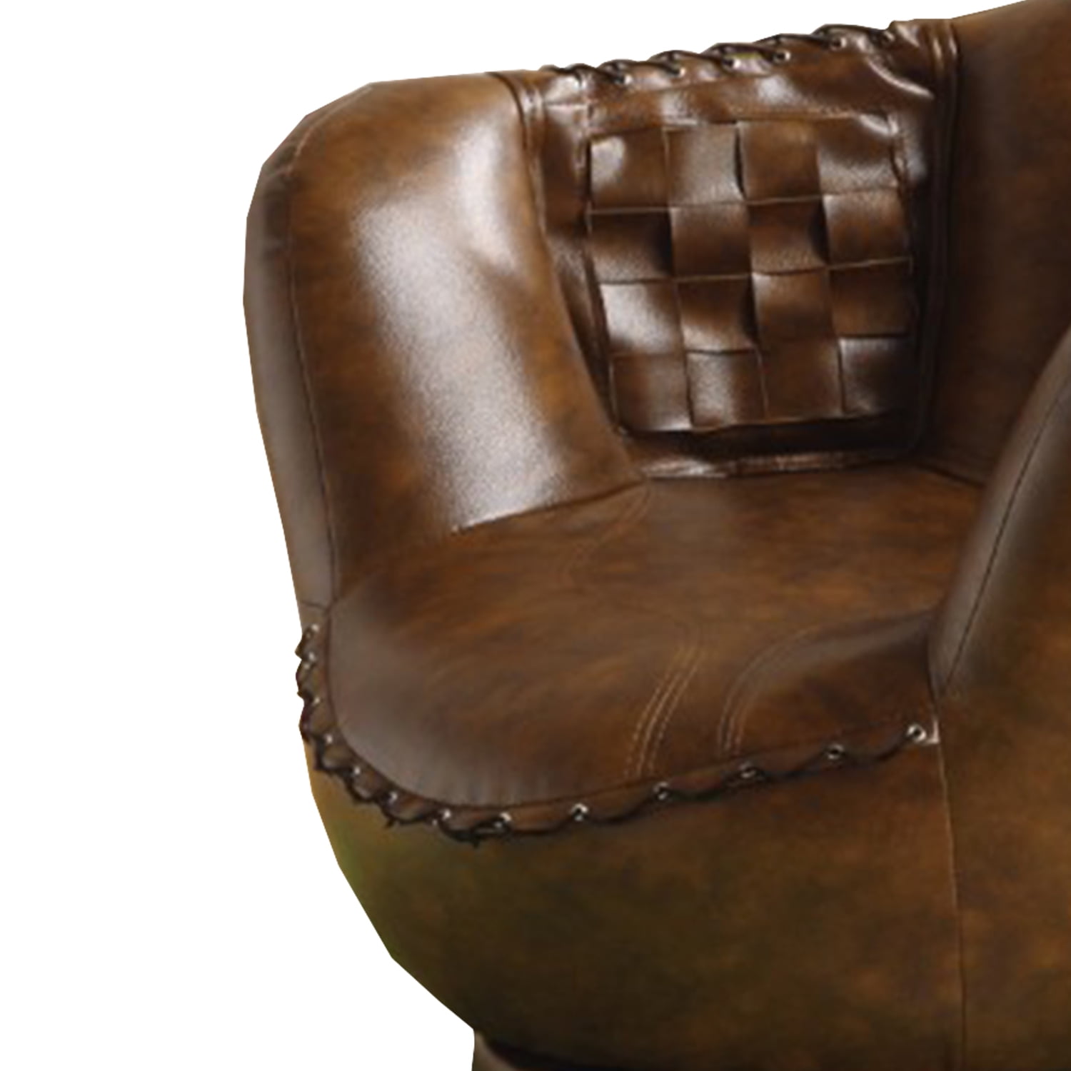 BenJara Baseball Glove Chair & Ottoman, Brown/White - Walmart.com