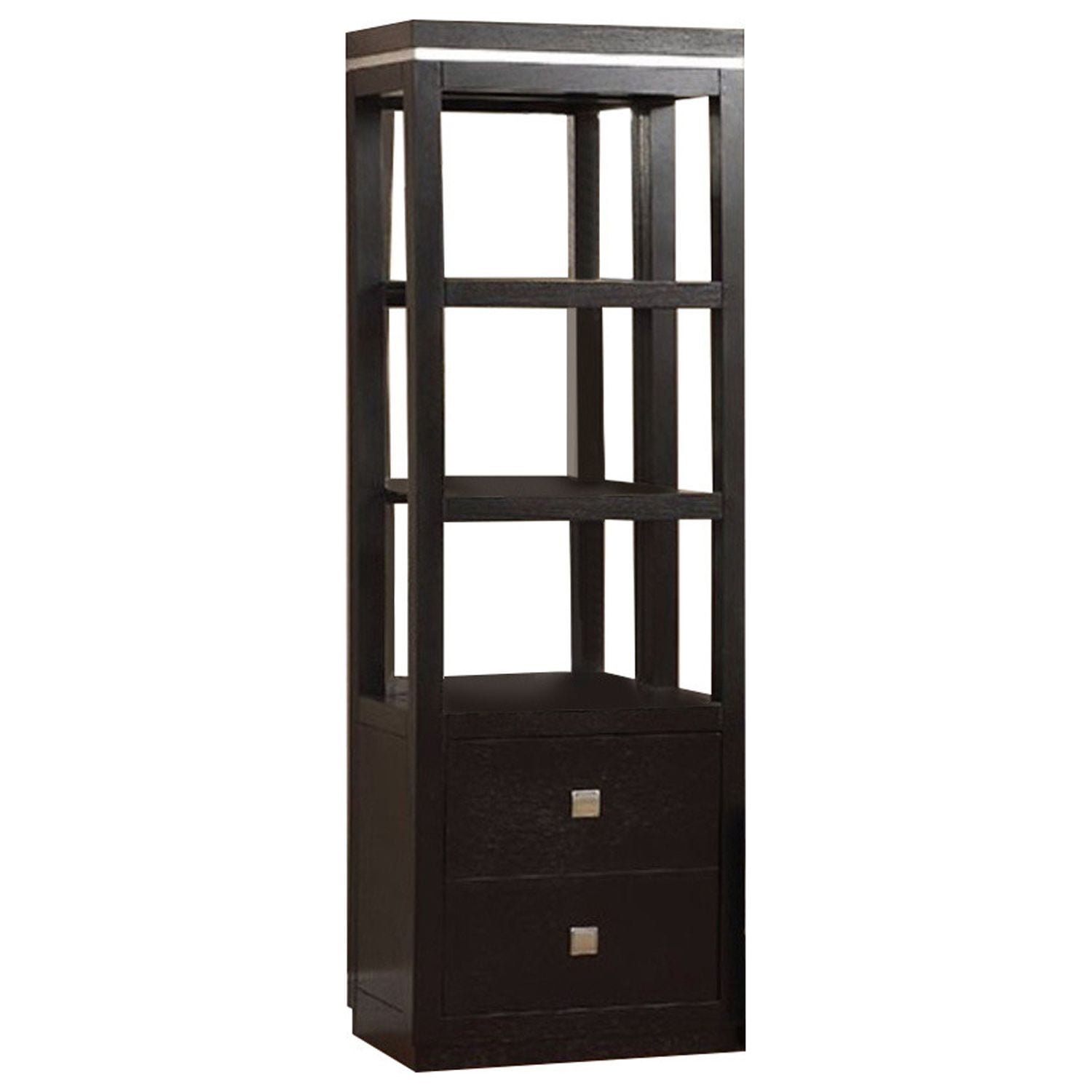 Benjara Chic Transitional Pier Cabinet With 5mm Glass, Black - Walmart.com