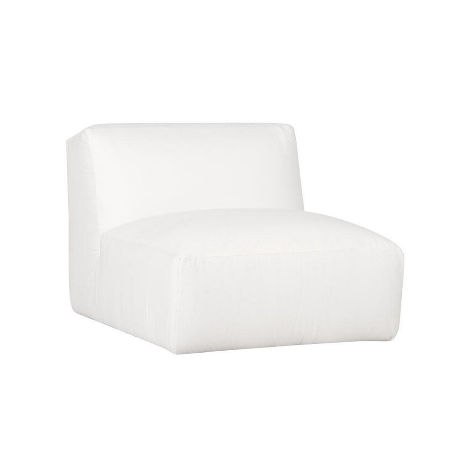 BenJara Chloe 32 Inch Armless Modular Chair, Classic White Linen, Soft ...