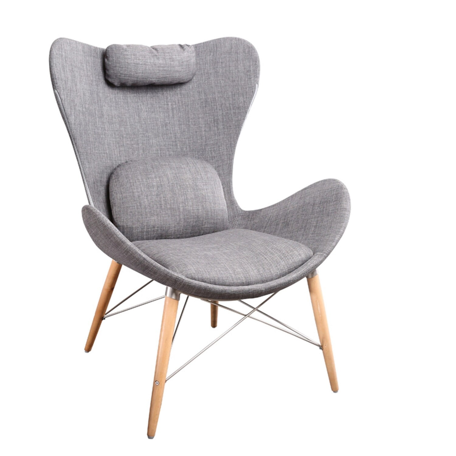 Benjara Cid 32 Inch Accent Chair, Scooped Seat, Lumbar Cushion ...