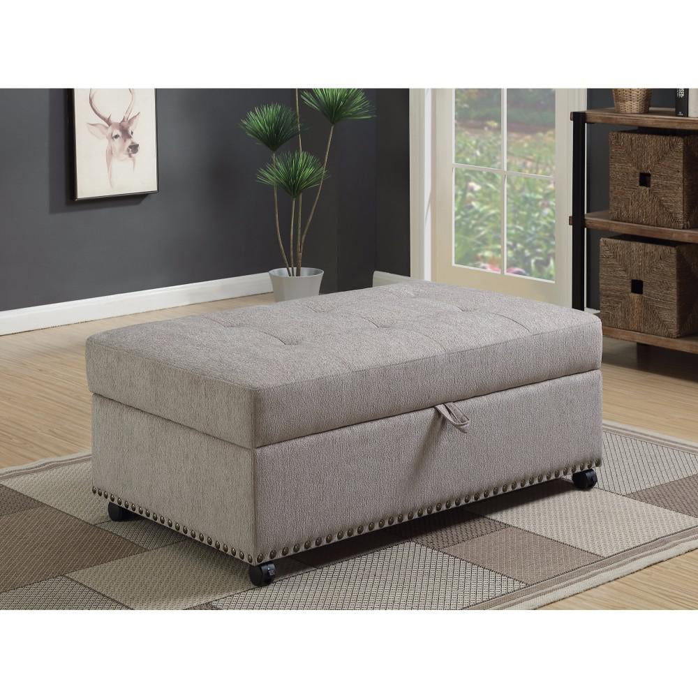BenJara Classy Dove Gray Sleeper Ottoman - Walmart.com