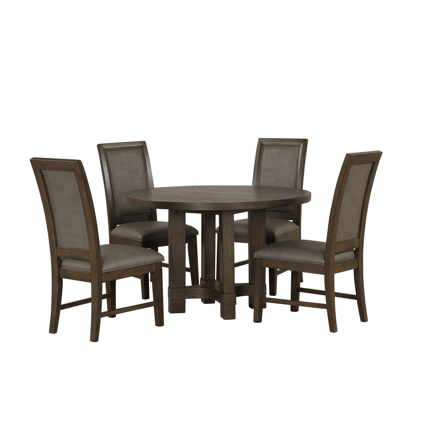 Benjara Cora 48 Inch Dining Table, Round Rubberwood Frame, Brown Ash ...