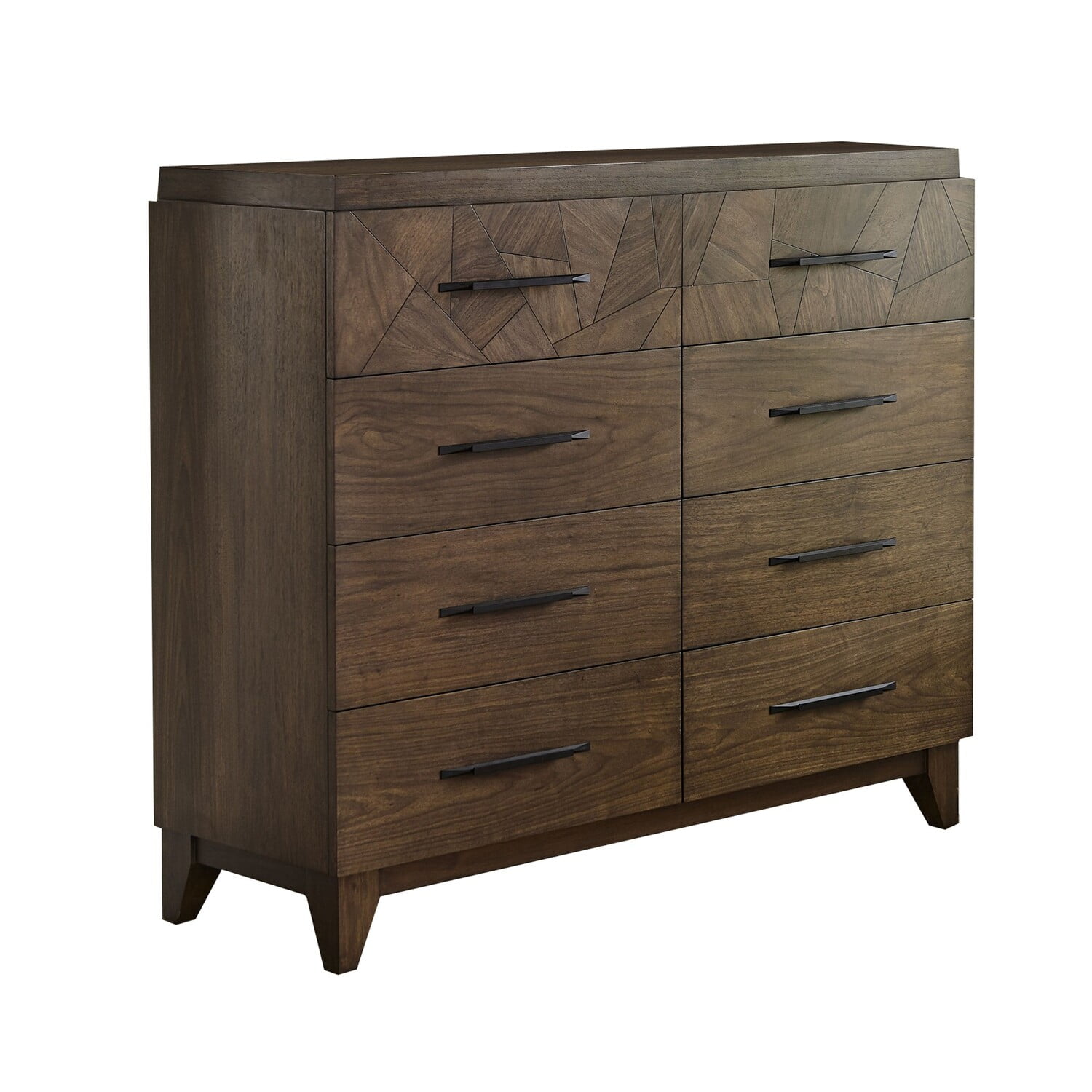 Dee 55 Inch Dresser, 8 Drawers, Modern Wood Grain Design, Dark Brown ...