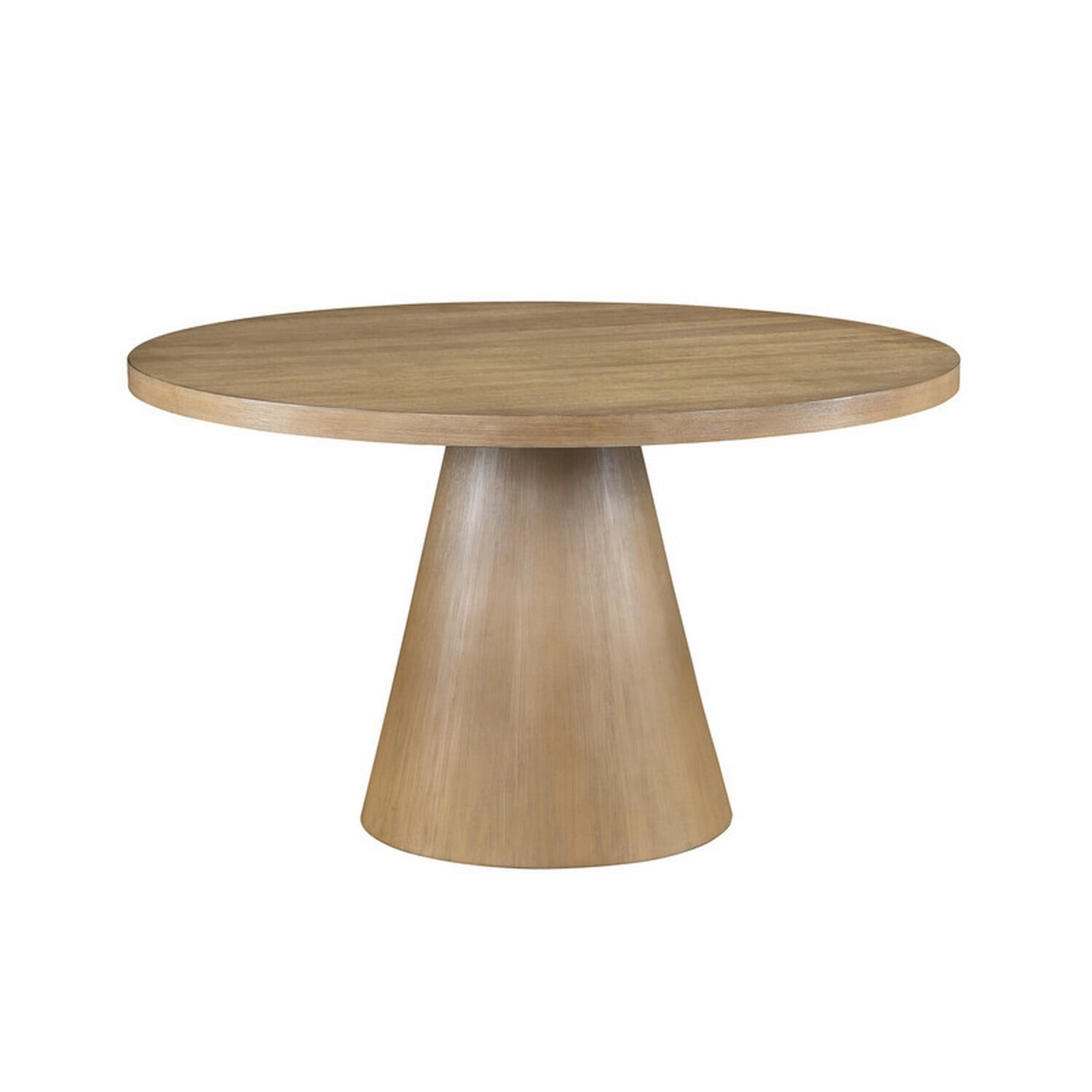 Benjara Deli 52 Inch Round Dining Table, 4 Seater, MDF, Pedestal Stand ...