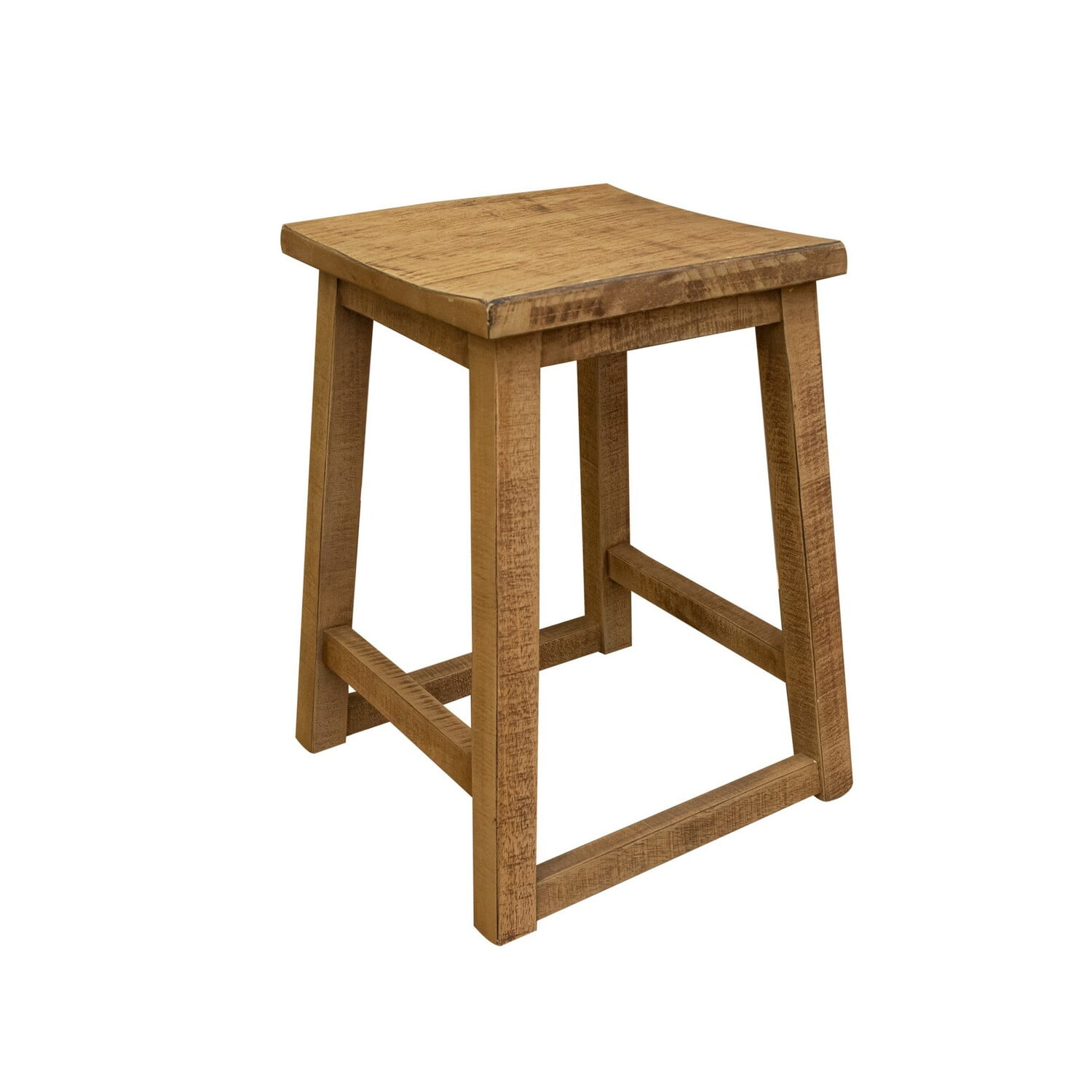 BenJara Dome 24 Inch Counter Height Stool, Curved Seat, Natural Brown ...