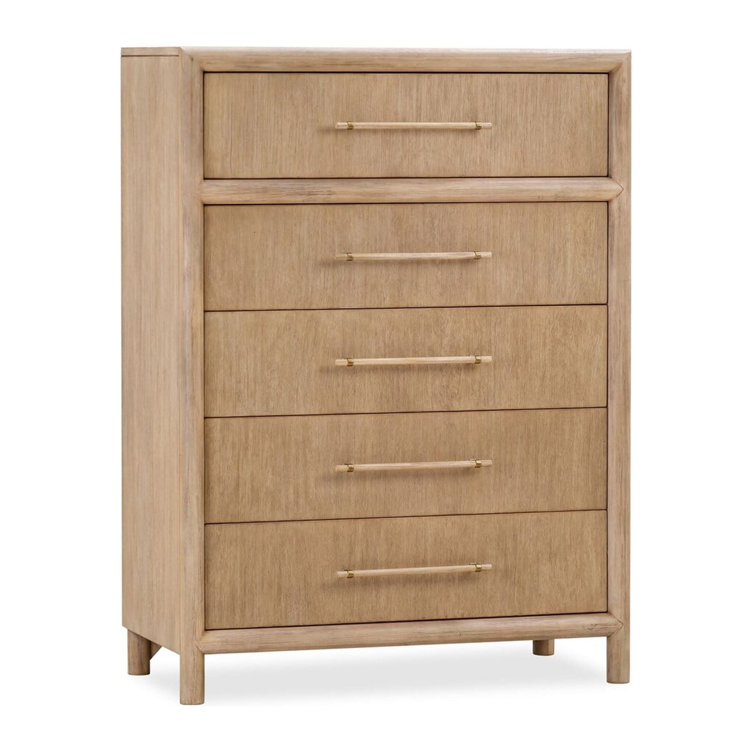 Dory 54 Inch Tall Dresser Chest, 5 Drawers, Natural Wire Brushed Brown ...
