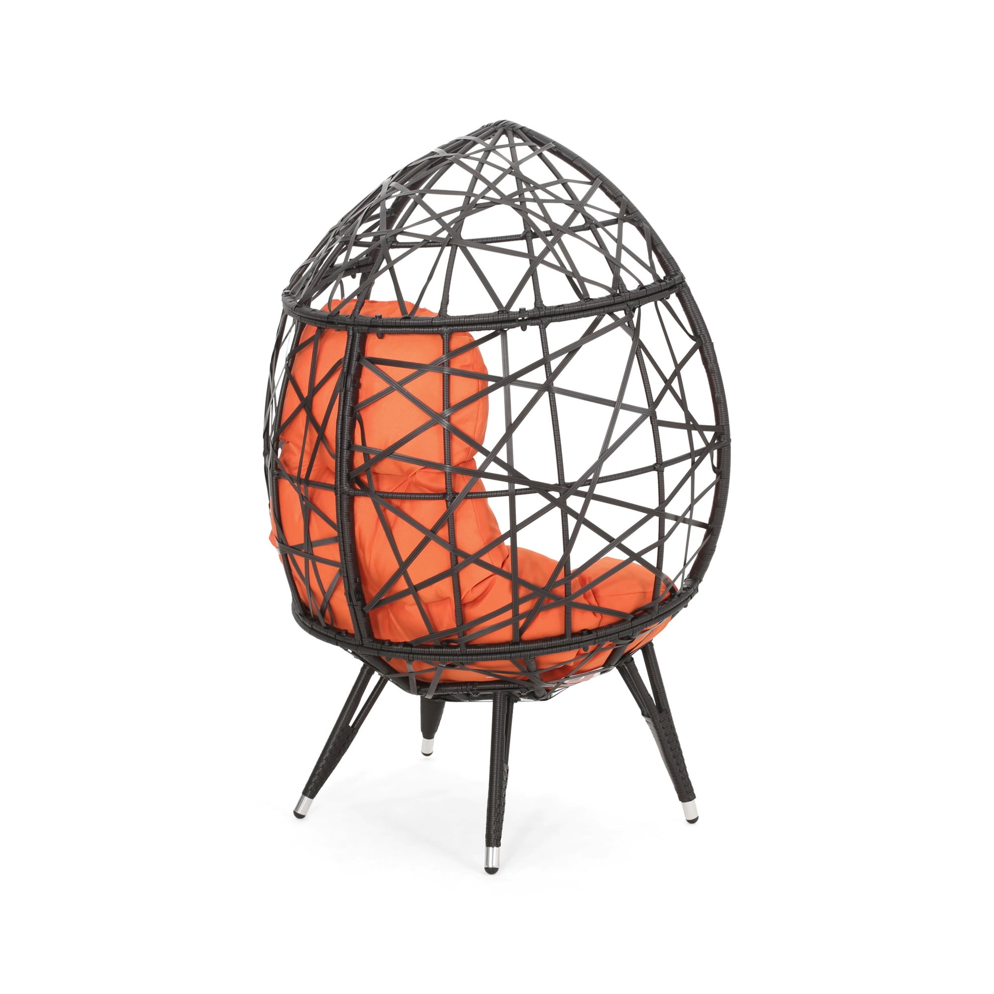 Fam Outdoor Accent Chair, Cocoon Egg Shaped, Brown PE Rattan - Walmart.com