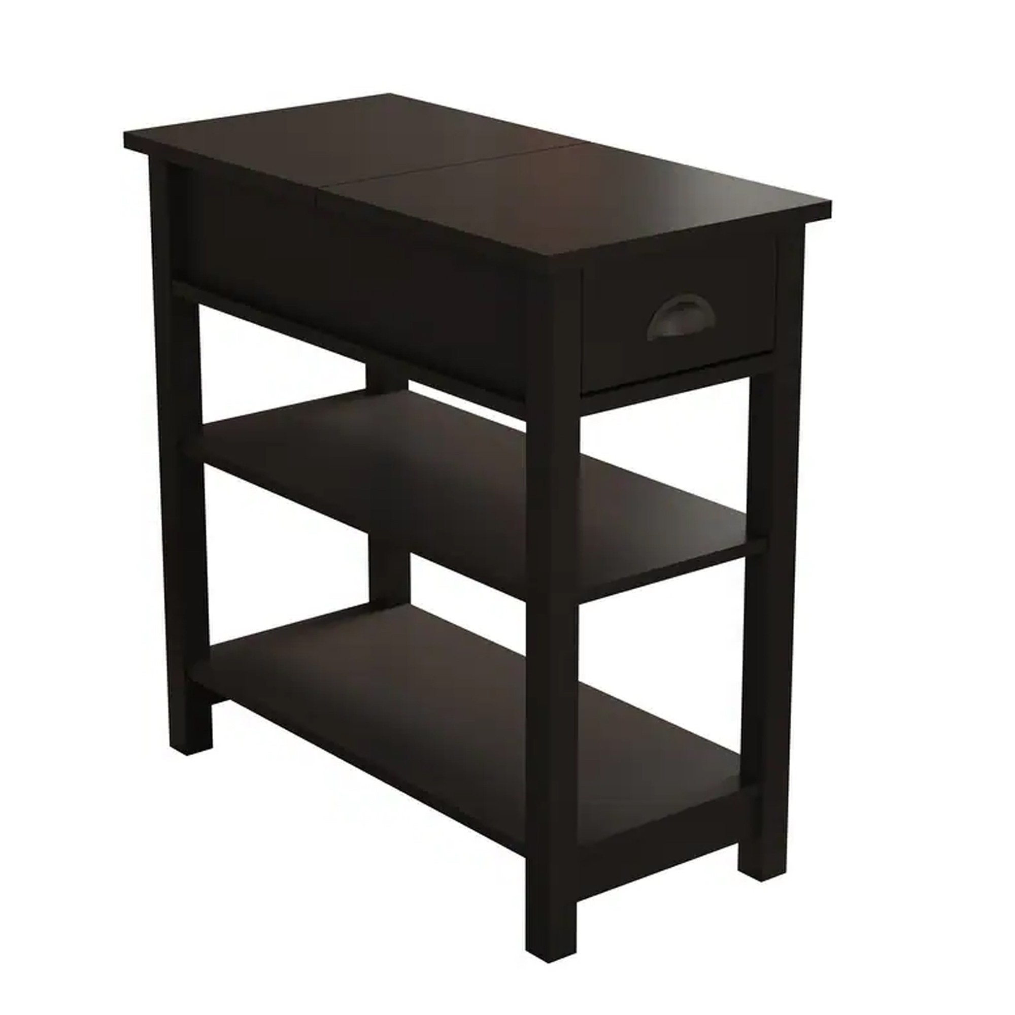 Benjara Fifo 24 Inch Slim Side Table, Set of 2, Metal Cup Holder, 2 ...