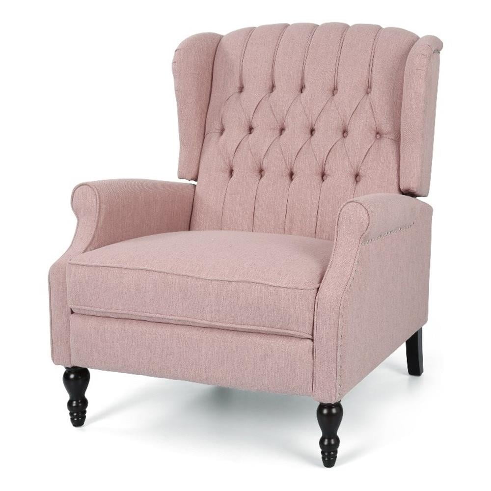 Jade Oversize Wide Chair Manual Recliner- Wingback- Pink Tufted ...