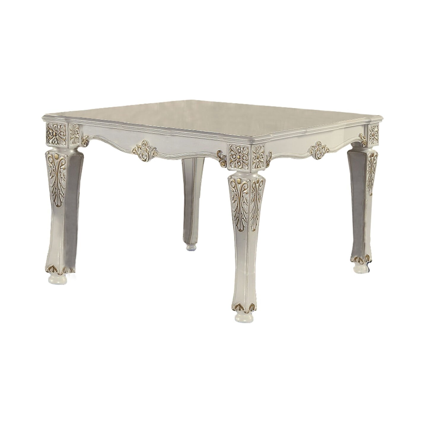 BenJara Jess 54 Inch Counter Table, 4 Seater, Classic White, Ornate ...