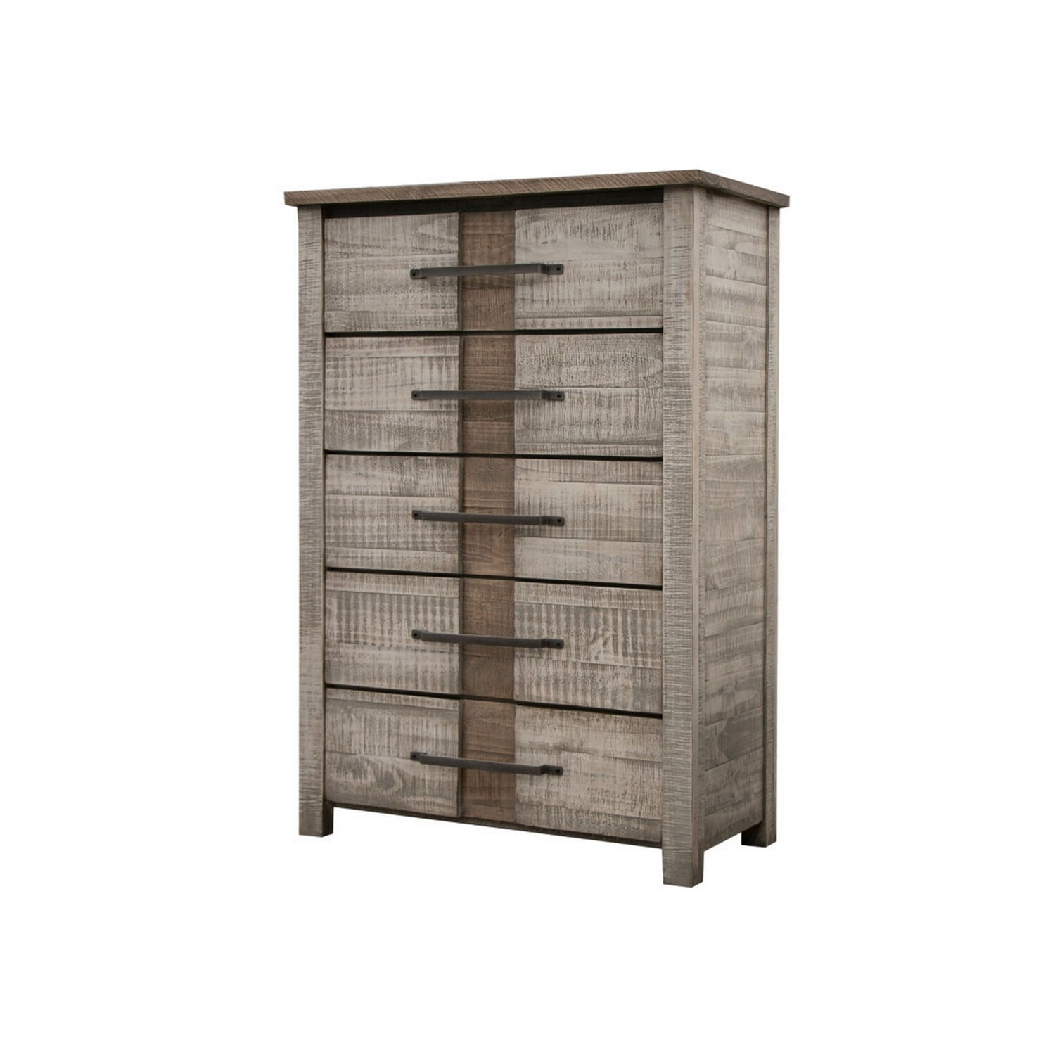 BenJara Kale 53 Inch Tall Dresser Chest, Pine Wood, 5 Gliding Drawers ...