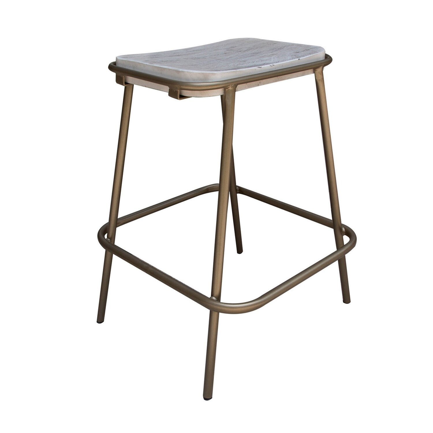 BenJara Kohl 25 Inch Counter Stool, Mango Wood Seating, Antique Gold ...