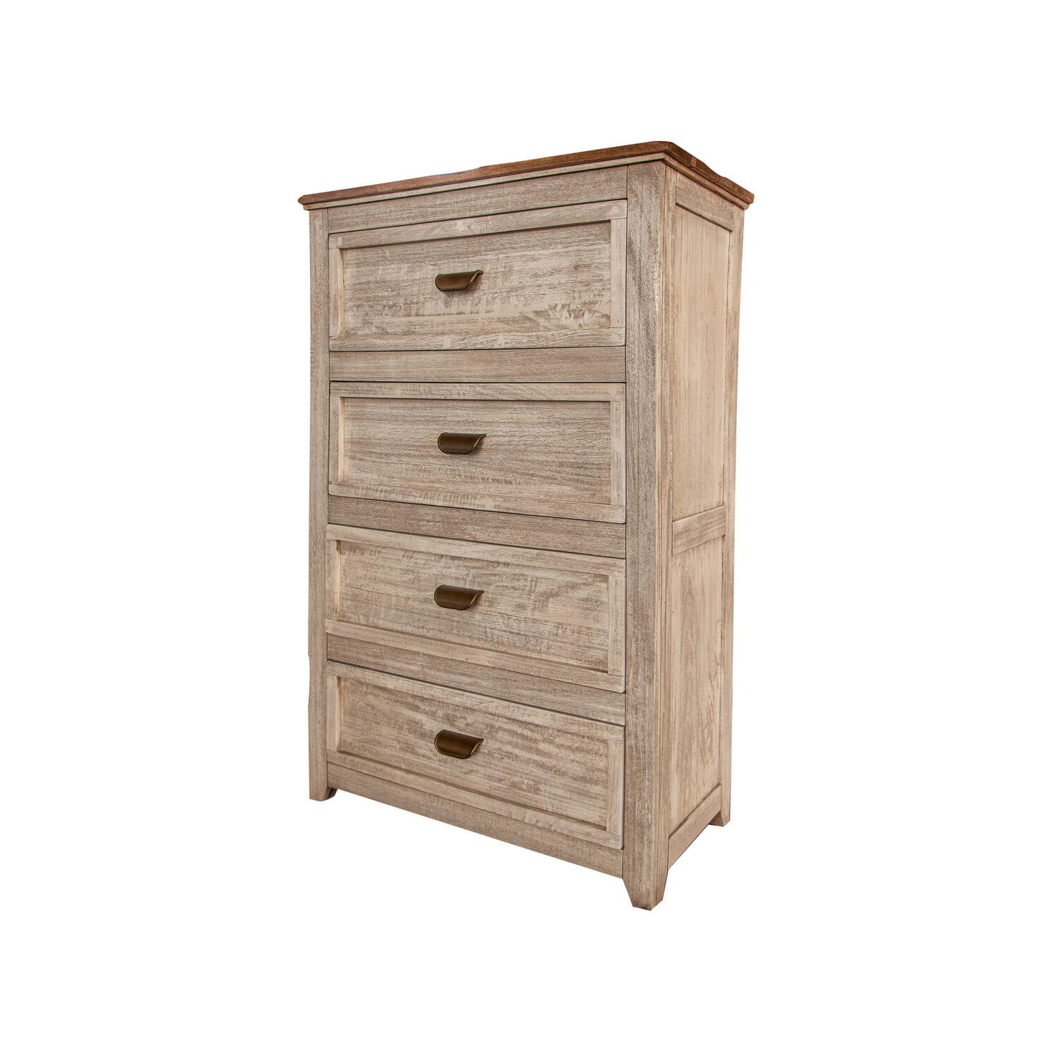 BenJara Kohl 53 Inch Tall Dresser Chest, 4 Drawers, Dual Brown Cream ...