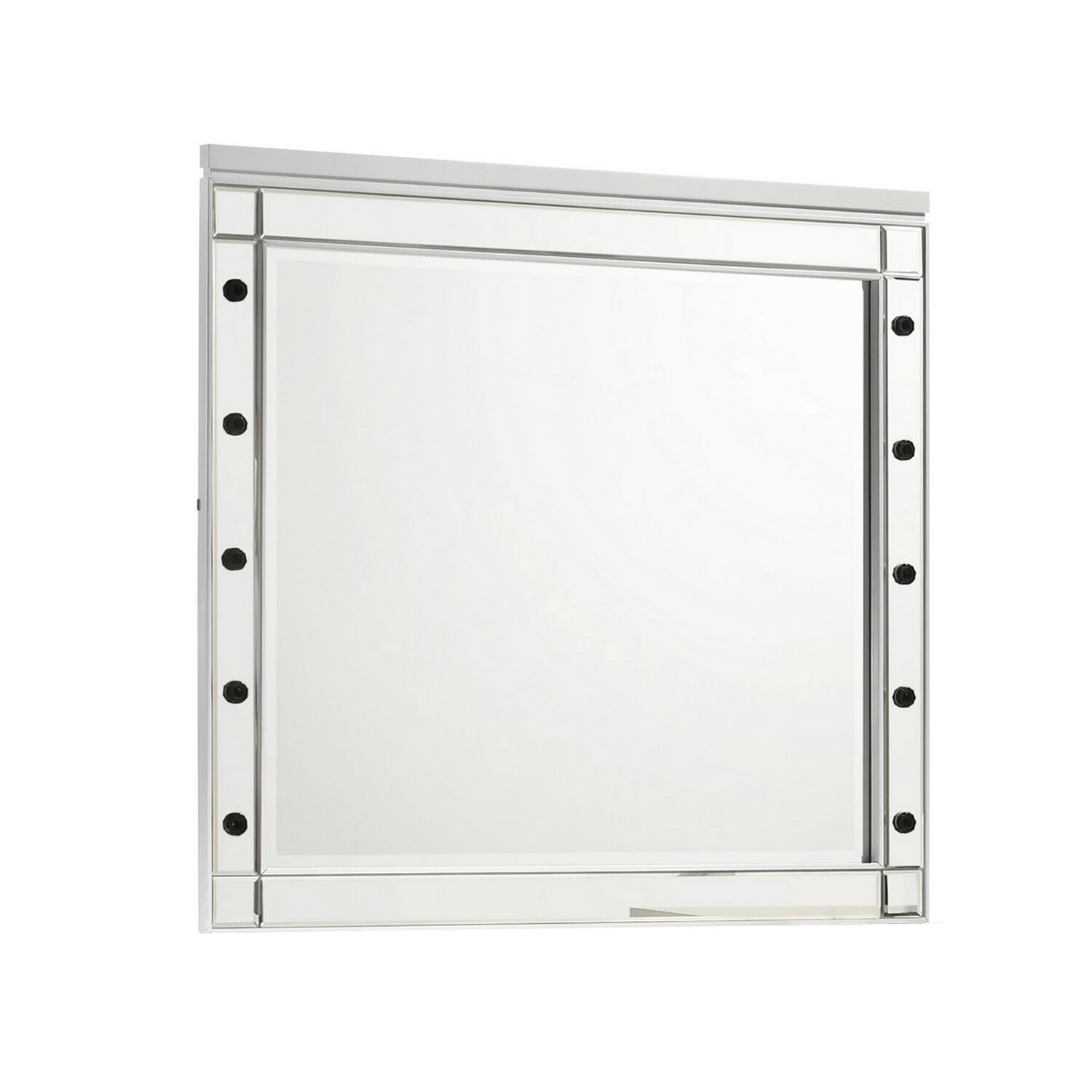 BenJara Lee 37 x 40 Vanity Mirror, 10 Light Bulb Sockets, Modern White ...