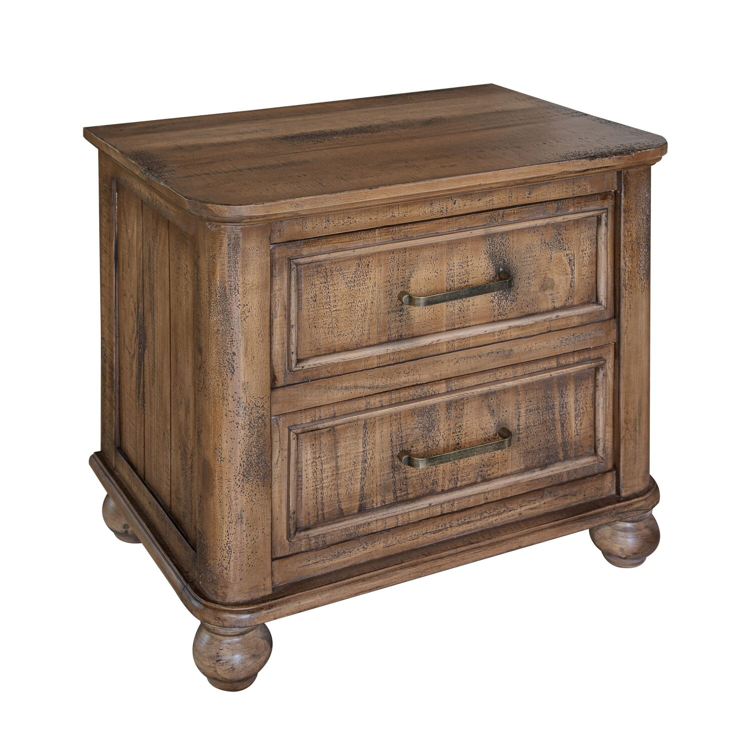 Benjara Liam 24 Inch Bedside Nightstand, 2 Drawers, Microfiber Lined ...