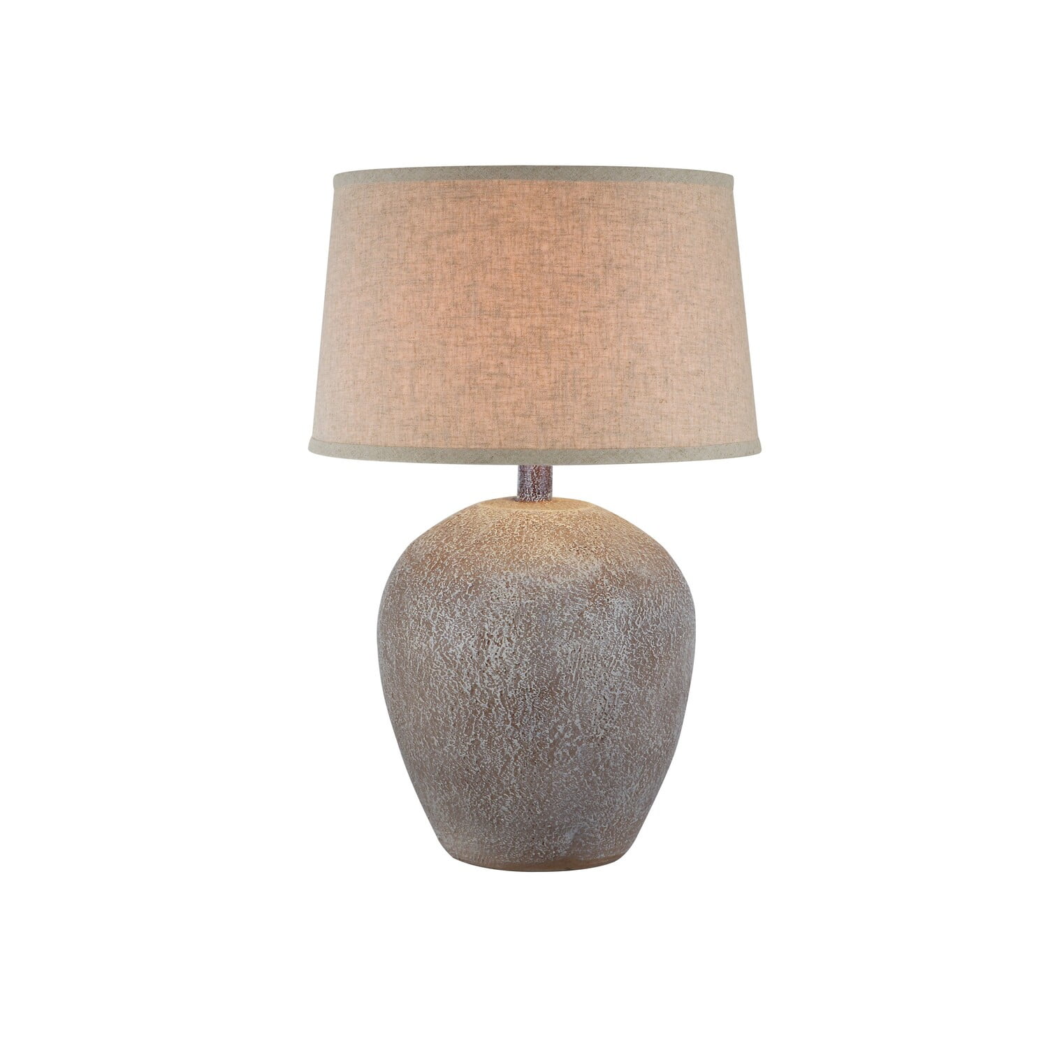 Linn 28 Inch Hydrocal Table Lamp, Drum Shade, Urn Base, Brown Oak Wash ...