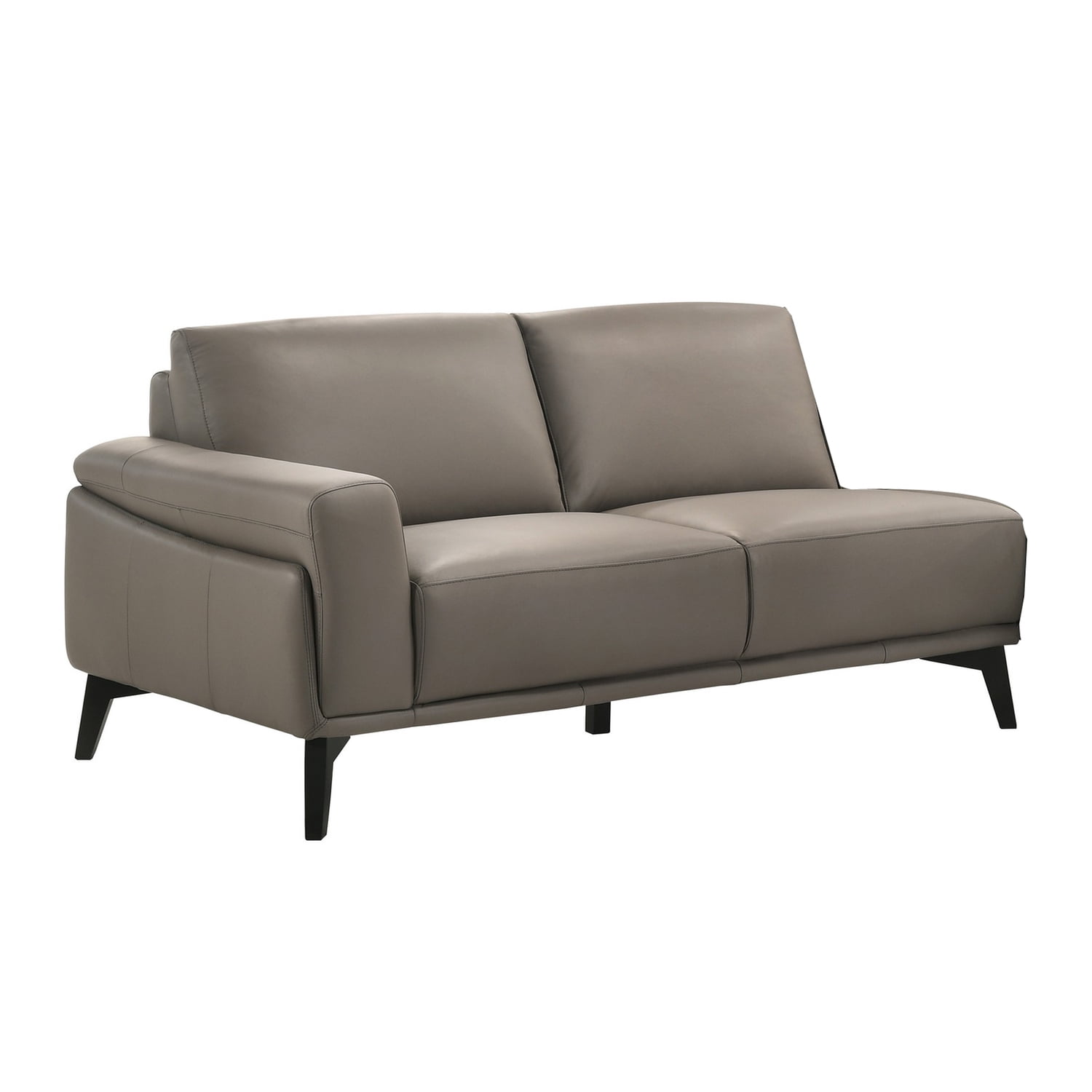 Liza 67 Inch Left Arm Facing L Shape Sofa Gray Genuine Italian Leather ...