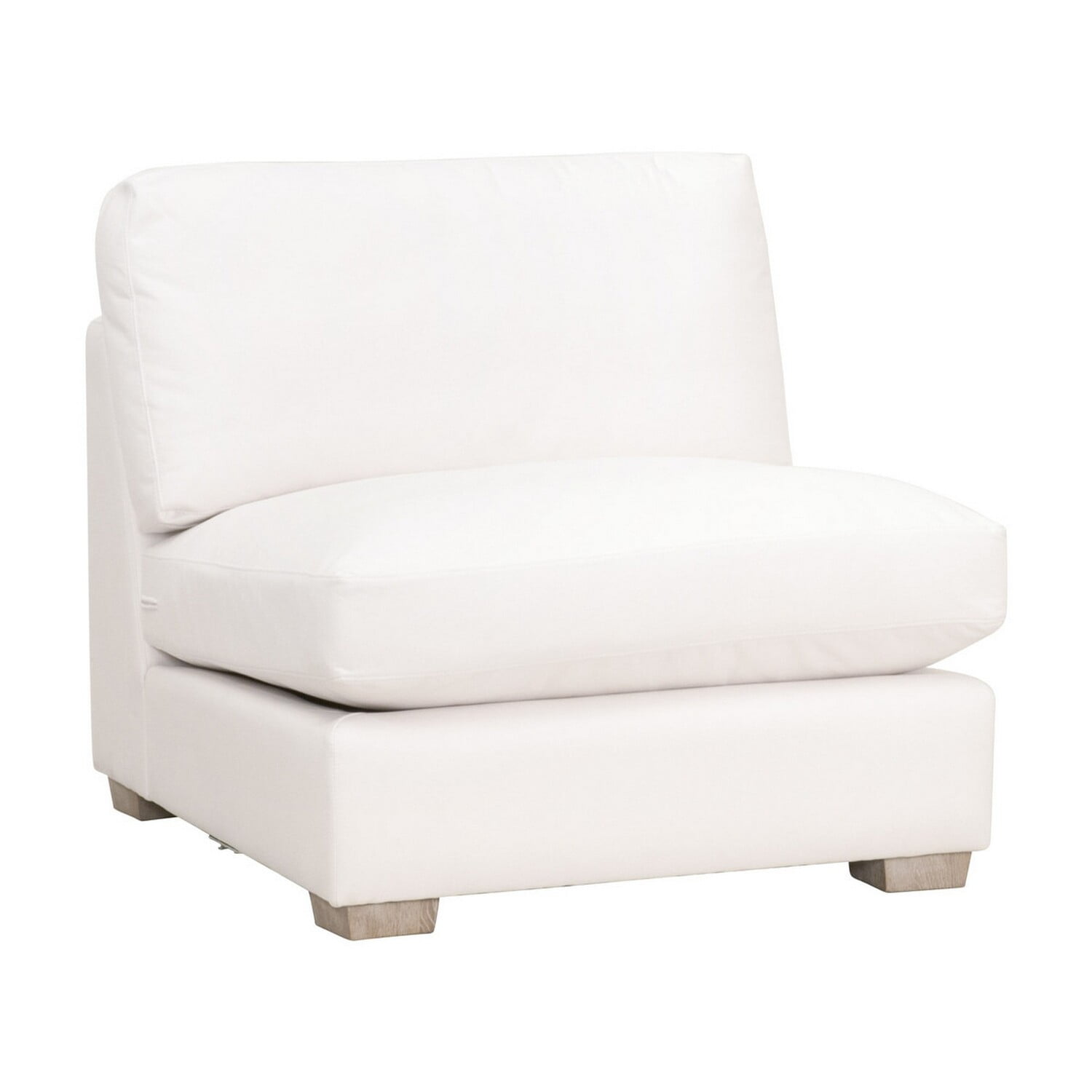BenJara Lucas 35 Inch Sofa Chair, Modular Armless, Modern Cream Linen ...