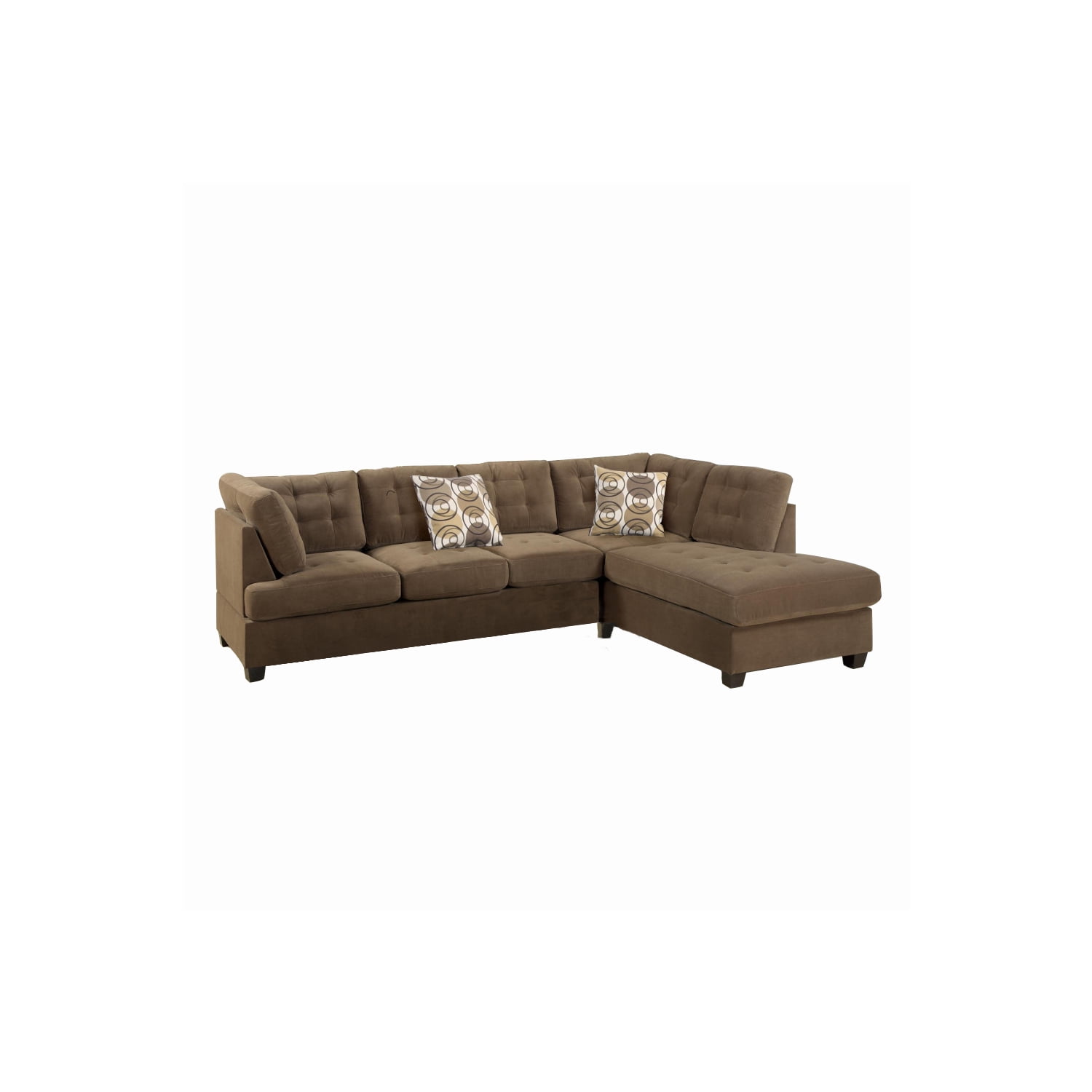 Benjara Luxurious And Plush 2 Piece Corduroy Sectional Sofa In waffle ...