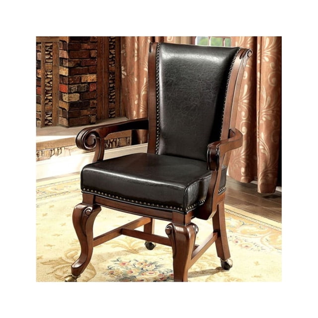 BenJara Majestic Contemporary Arm Chair Brown Pack of 2 - Walmart.com