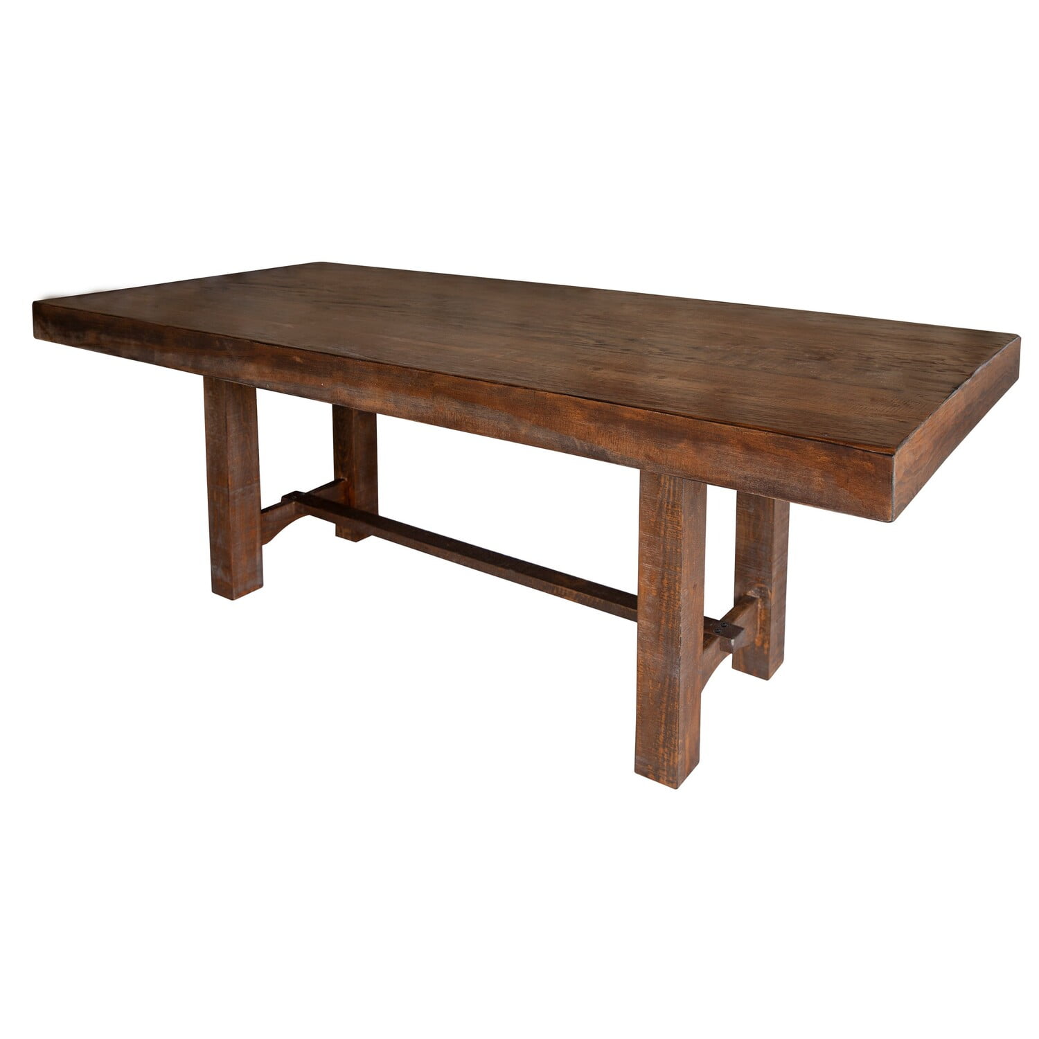 BenJara Maye 87 Dining Table, Block Legs, Rectangular Brushed Brown ...