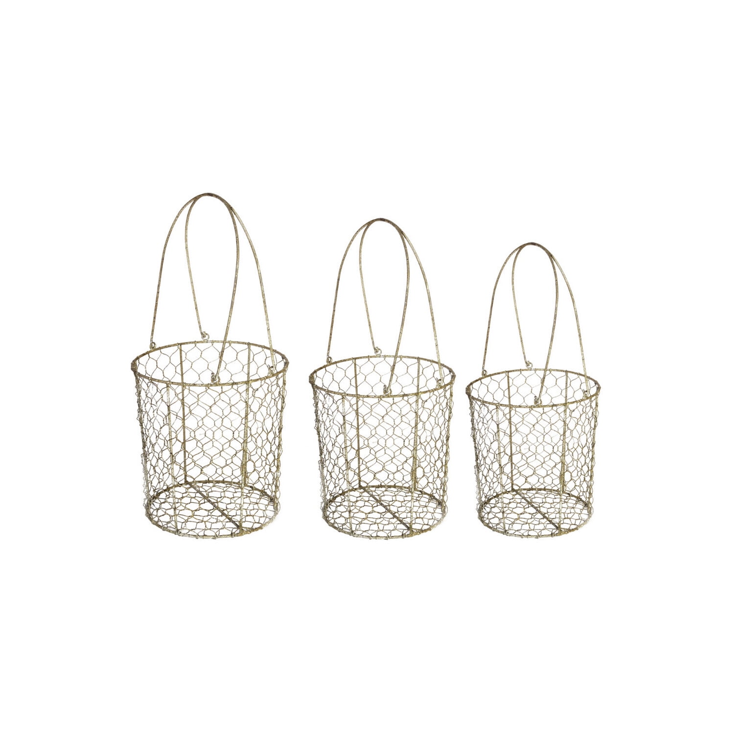 BenJara Metal Wire Mesh Storage Basket, Set of 3, Brown - Walmart.com