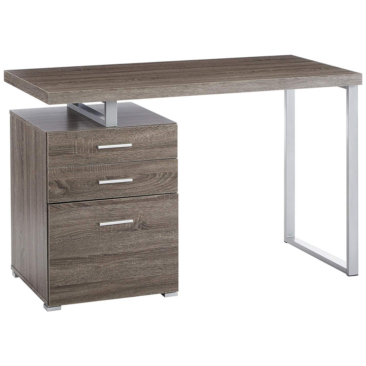 BenJara Modish Office Desk with File Drawer, Gray - Walmart.com