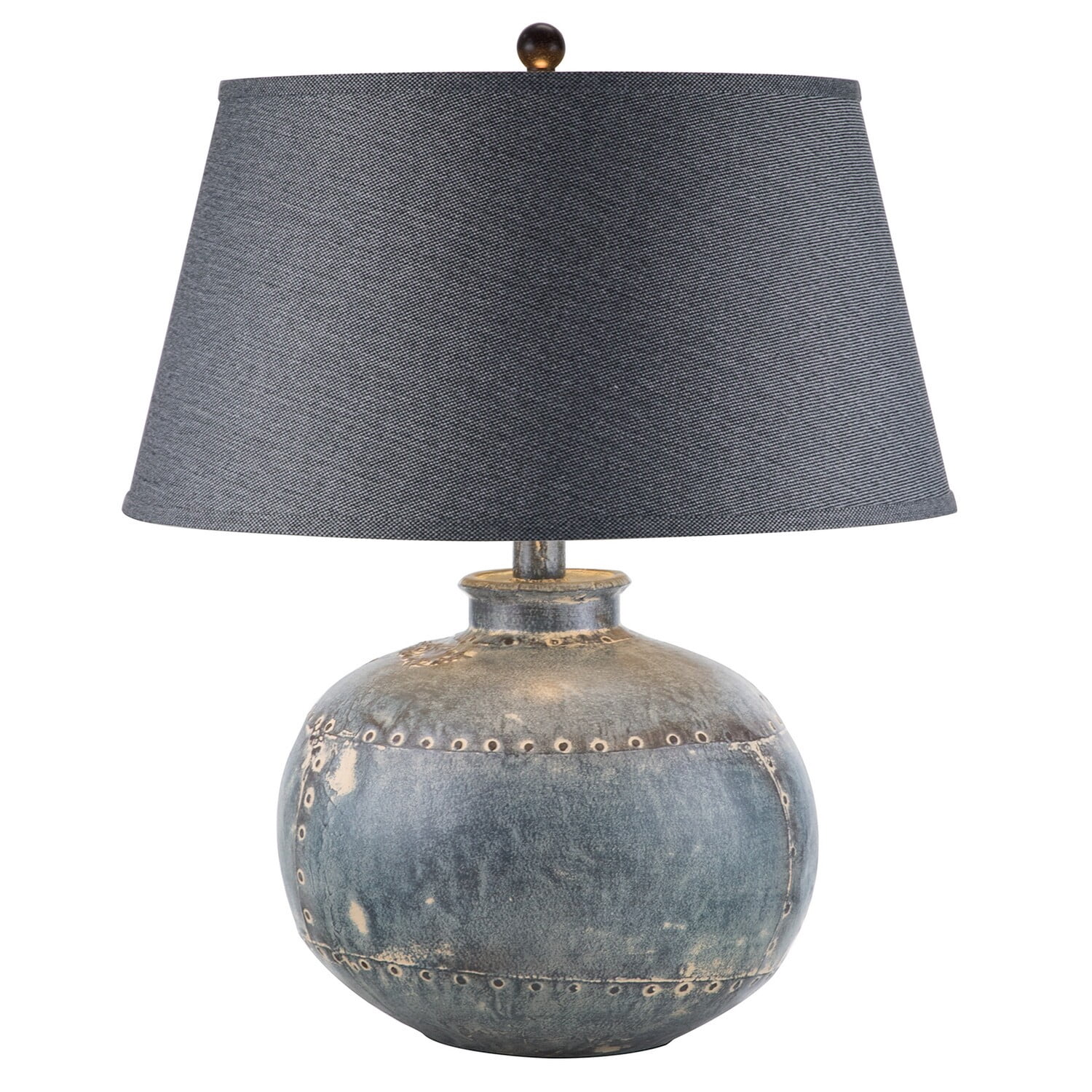BenJara Reis 25 Inch Hydrocal Table Lamp, Empire Shade, Round Base ...
