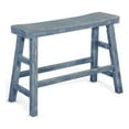 Rena Counter Height Bench- Trestle Legs with Footrests- Mahogany Wood ...