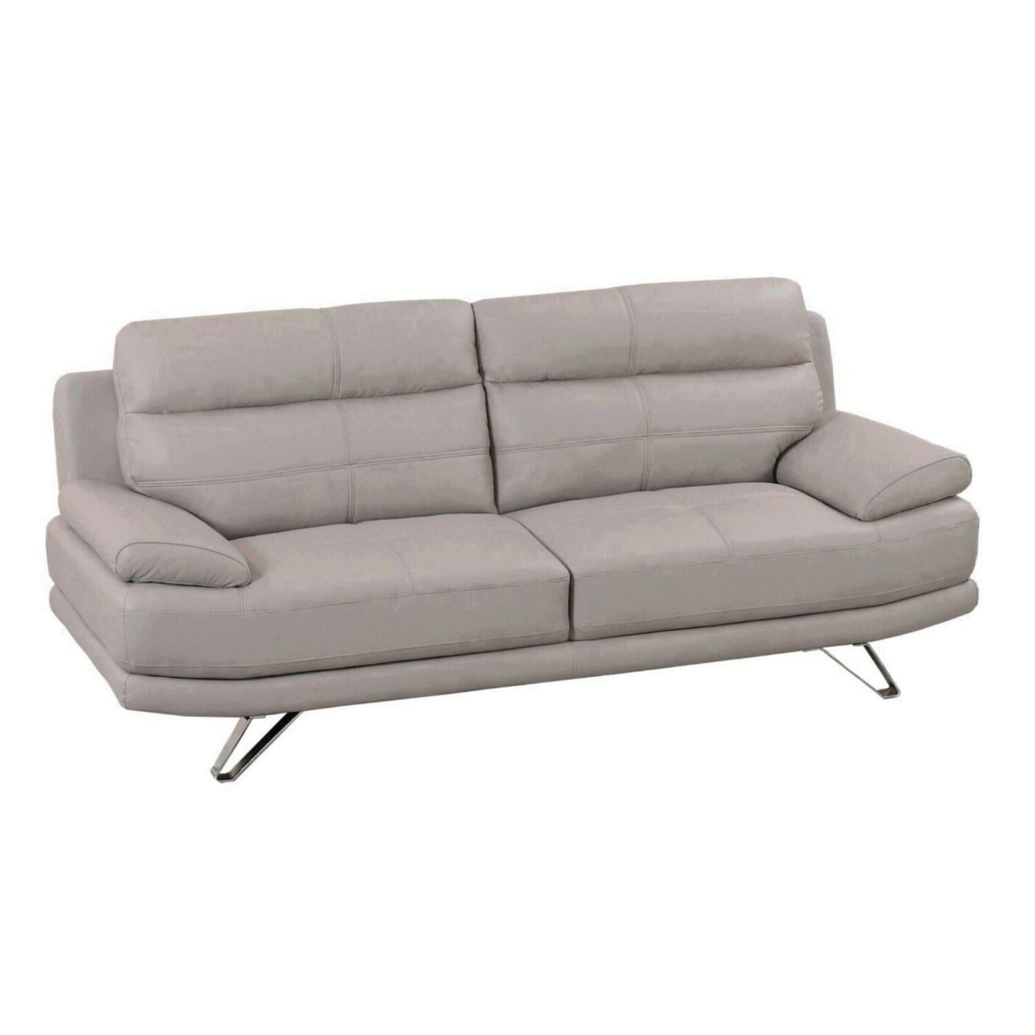 BenJara Reni 82 Inch Modern Sofa, Channel Tufted Light Gray Soft ...