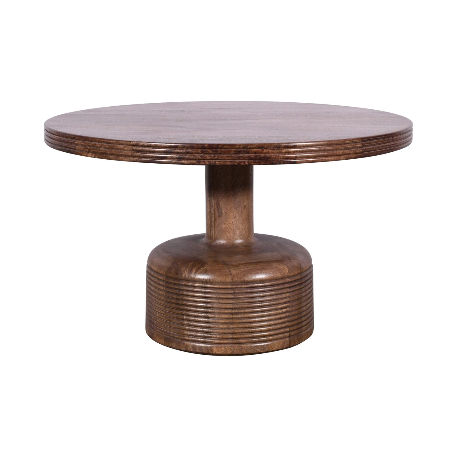 BenJara Rise 30 Inch Coffee Table, Round Top and Pedestal Base, Natural ...