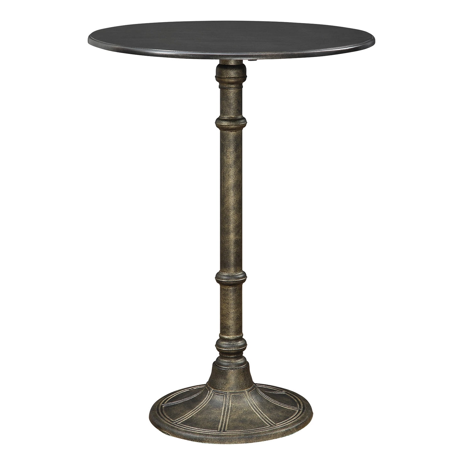 Benjara Round Industrial Metal Counter Height Table, Black - Walmart.com