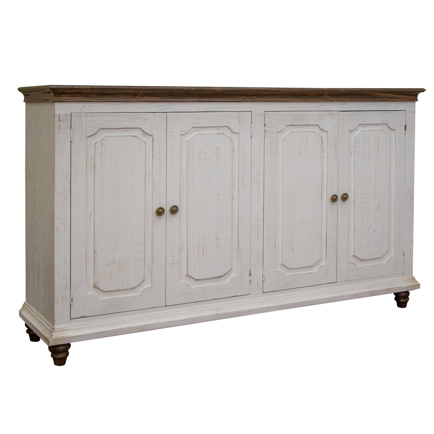 BenJara Son 71 Inch Sideboard Console Cabinet, 4 Door Gold Handles ...