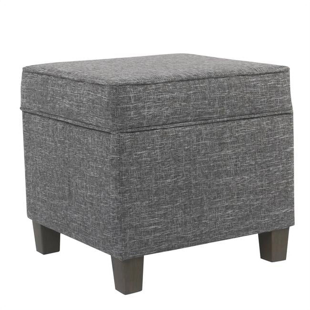 BenJara Textured Fabric Upholstered Wooden Ottoman with Lift Off Top ...