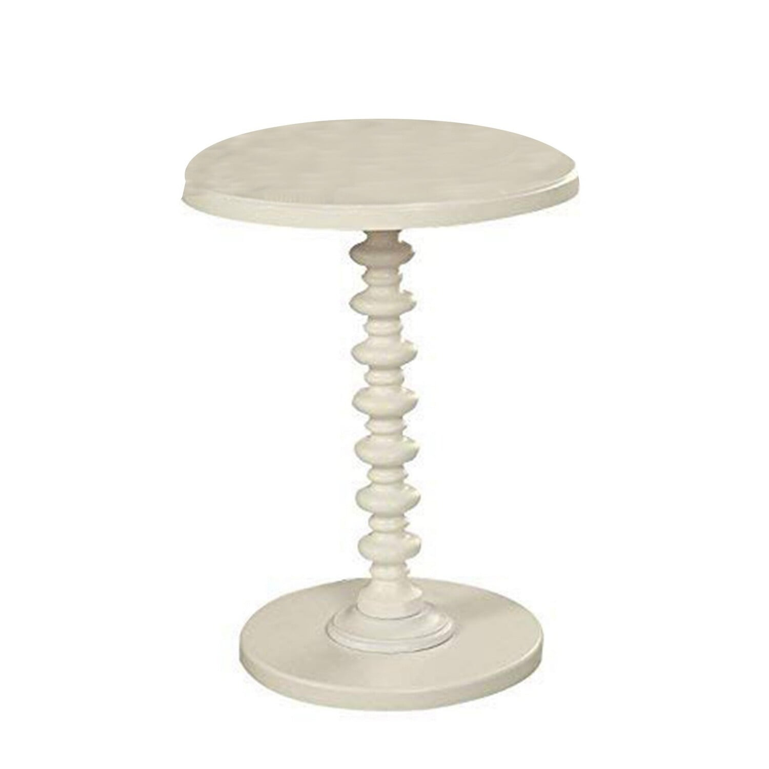 Toni 22 Inch Accent Side Table, Solid Wood, Turned Spindle Base, White ...