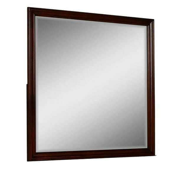 Benjara Umi 39 x 39 Dresser Mirror, ed Design Solid Wood Cherry Square ...