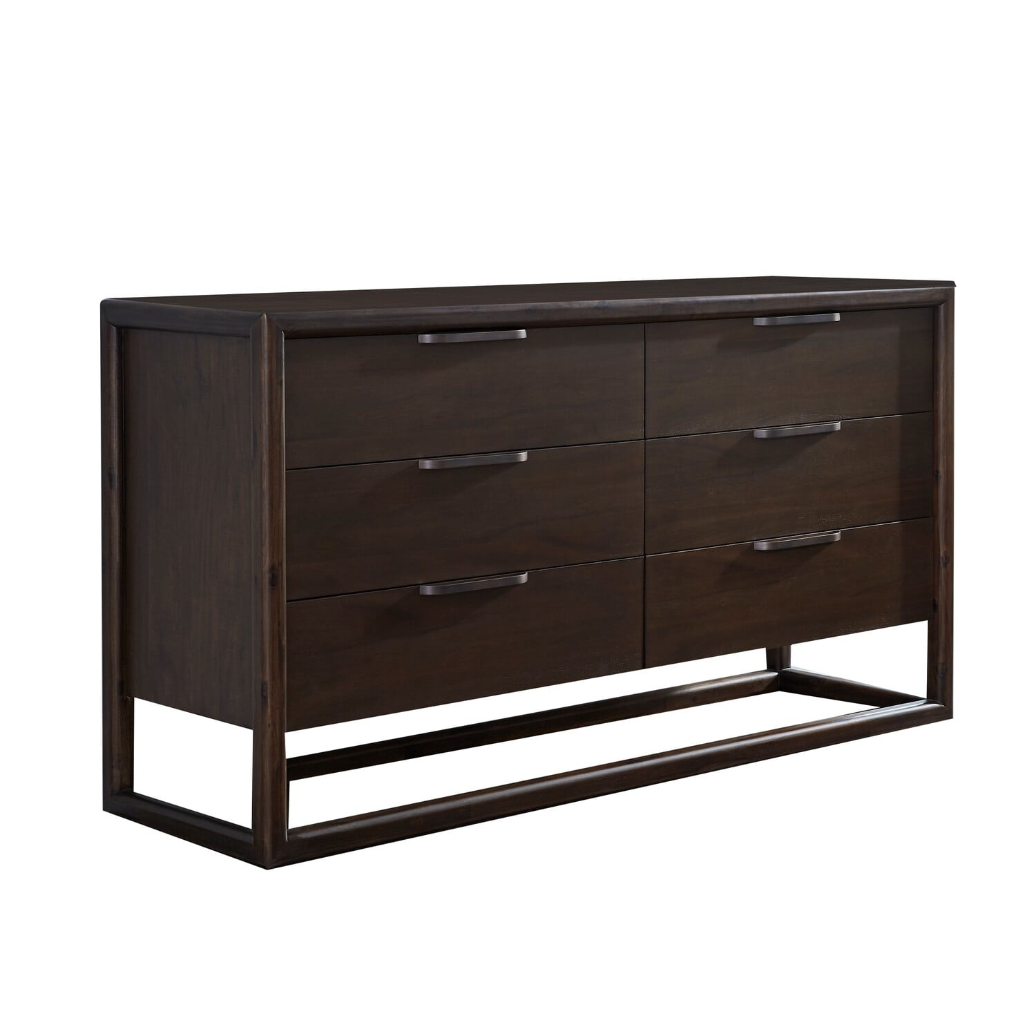 BenJara Vipe 68 Inch Dresser, 6 Drawers, Open Base, Metal Handles ...