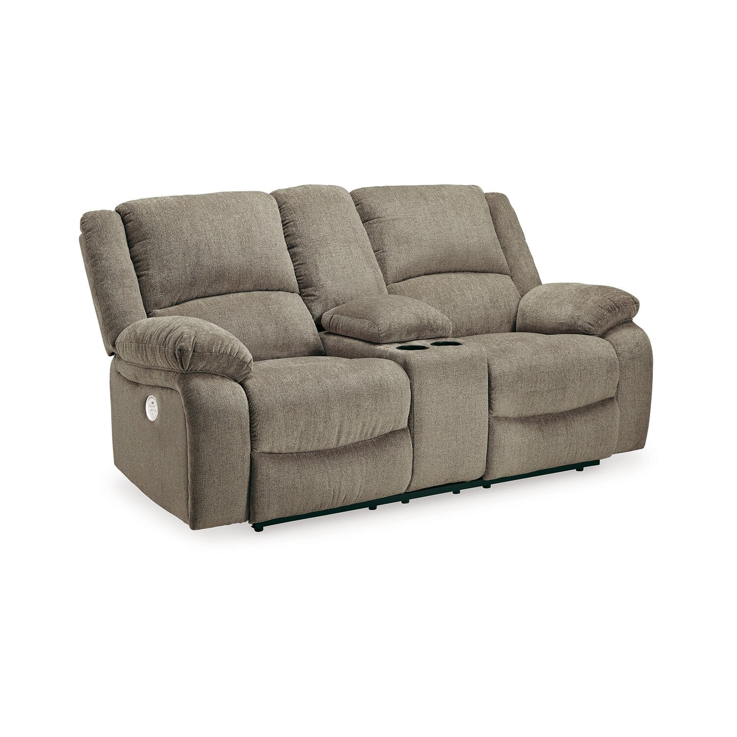 BenJara Wie 76 Inch Power Recliner Loveseat, Center Console, Pewter ...