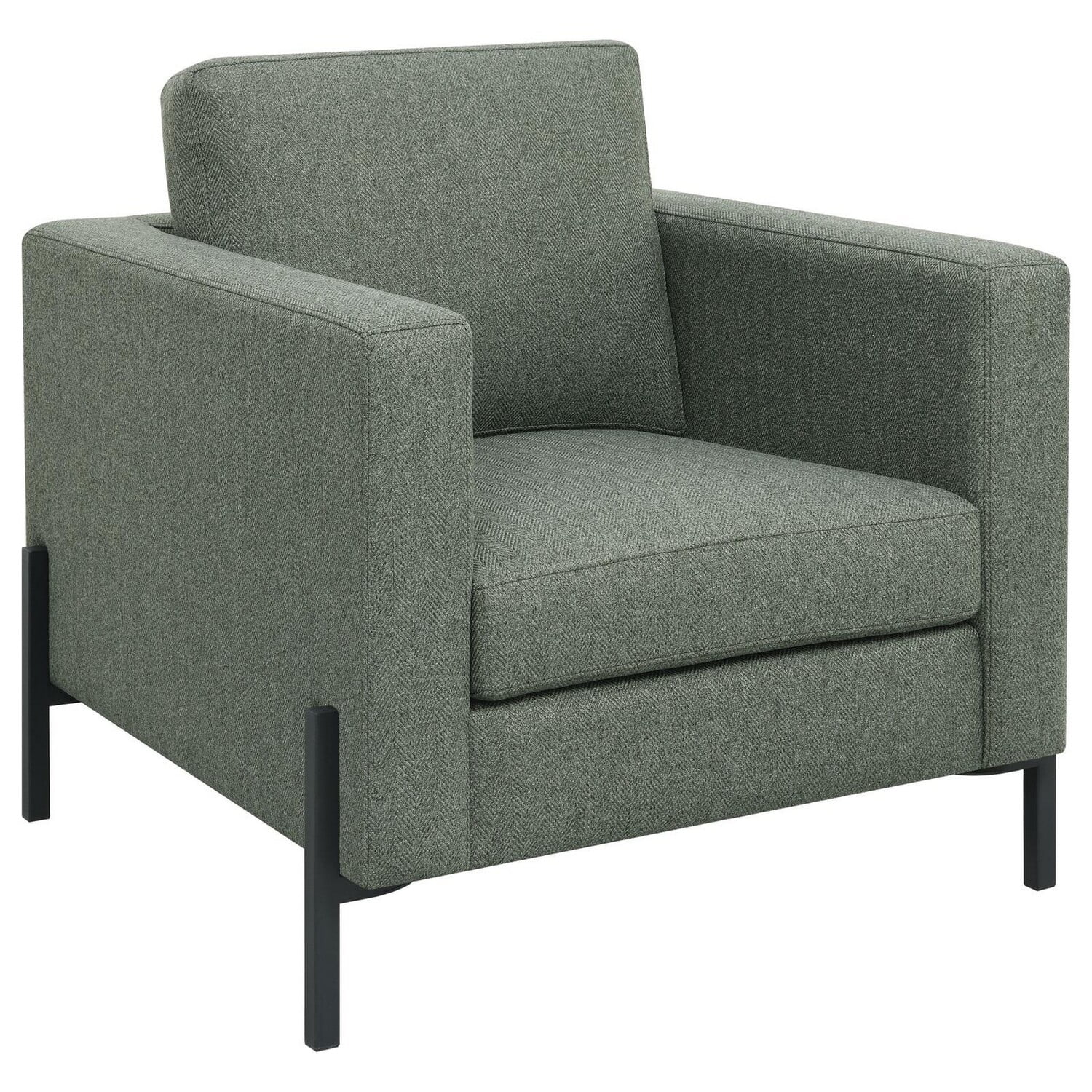 BenJara Zoya 33 Inch Chair, Track Arms, Sage Green Fabric, Herringbone ...