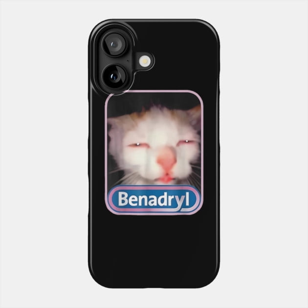 Benadryl Cat Funny Animal Meme Graphic Protective Case for Apple iPhone ...