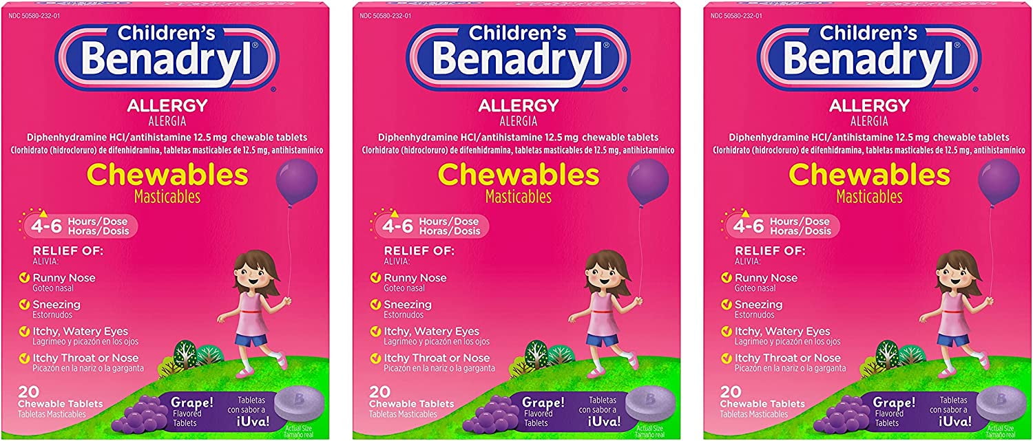 Benadryl Children's Allergy Chewables with Diphenhydramine HCl ...