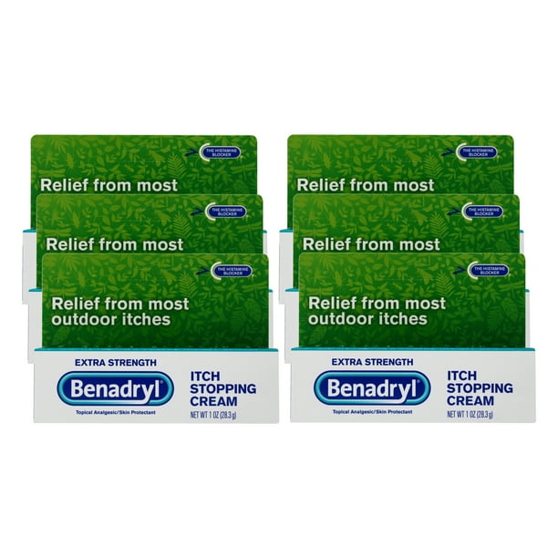 Benadryl Extra Strength Itch Stopping Cream - 1 Oz, 6 Pack - Walmart.com